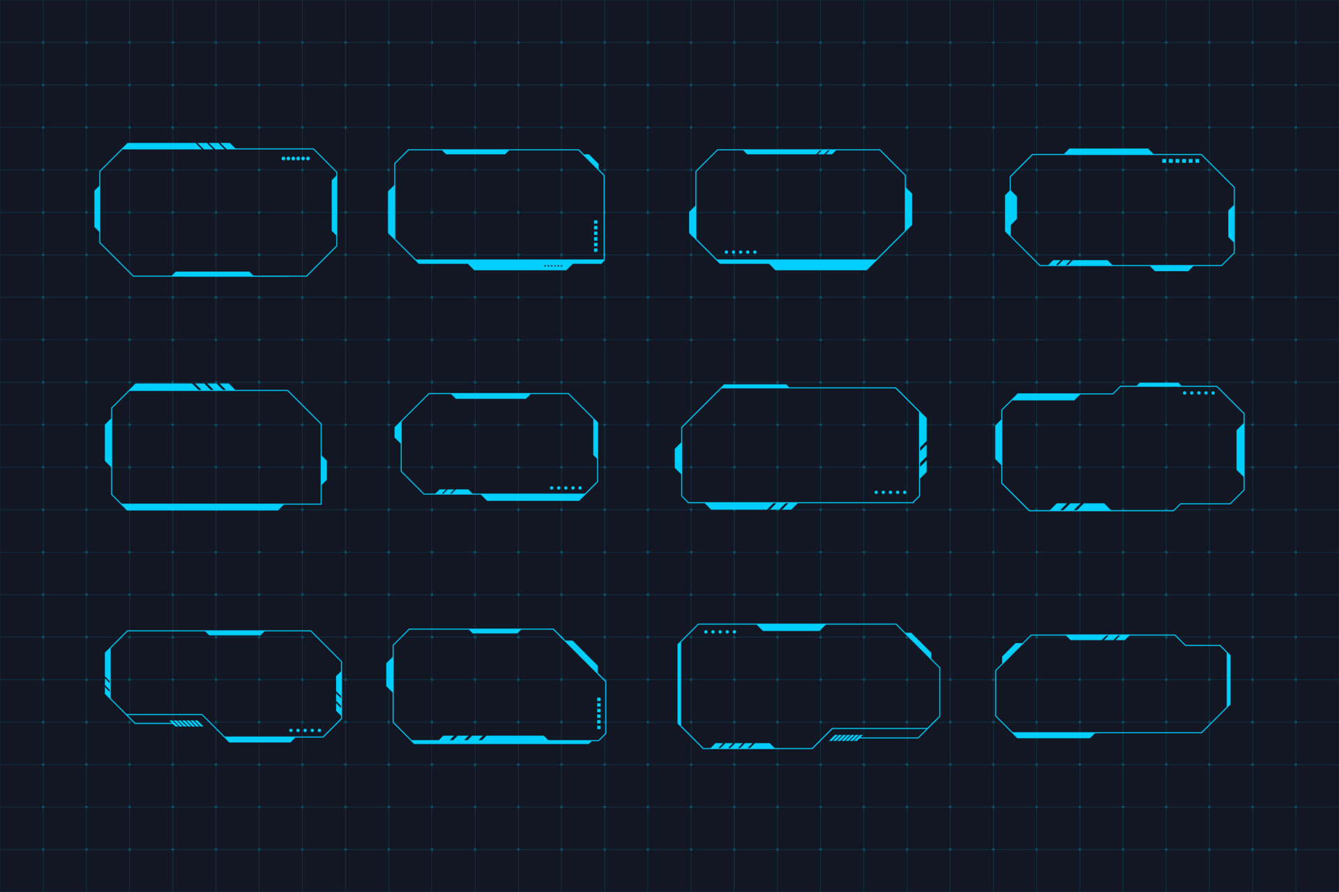 Set of Abstract Tech Border Design 13430198 Vector Art at Vecteezy