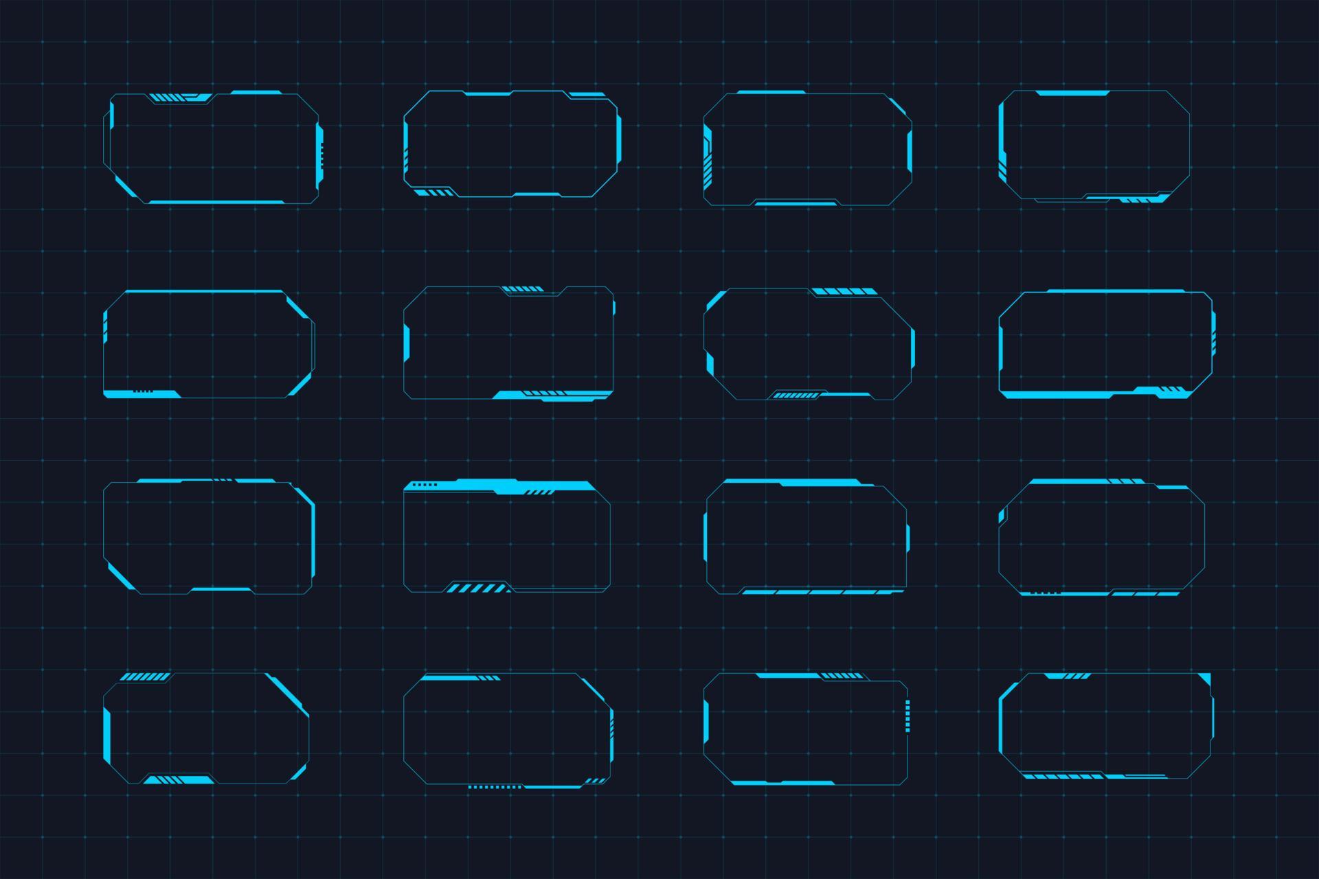 Set of Abstract Tech Border Design 13430200 Vector Art at Vecteezy