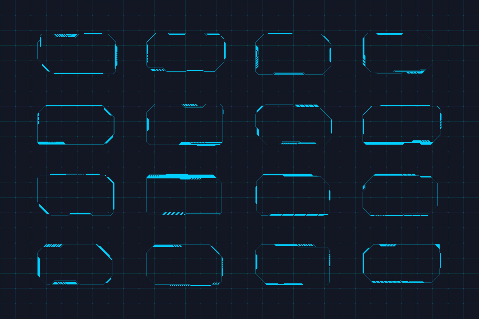 Set of Abstract Tech Border Design 13430200 Vector Art at Vecteezy