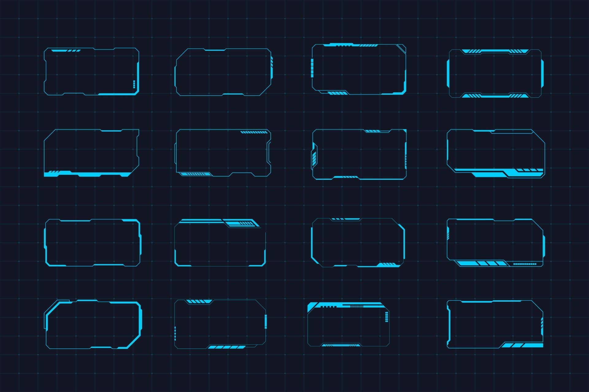 Set of Abstract Tech Border Design 13430201 Vector Art at Vecteezy