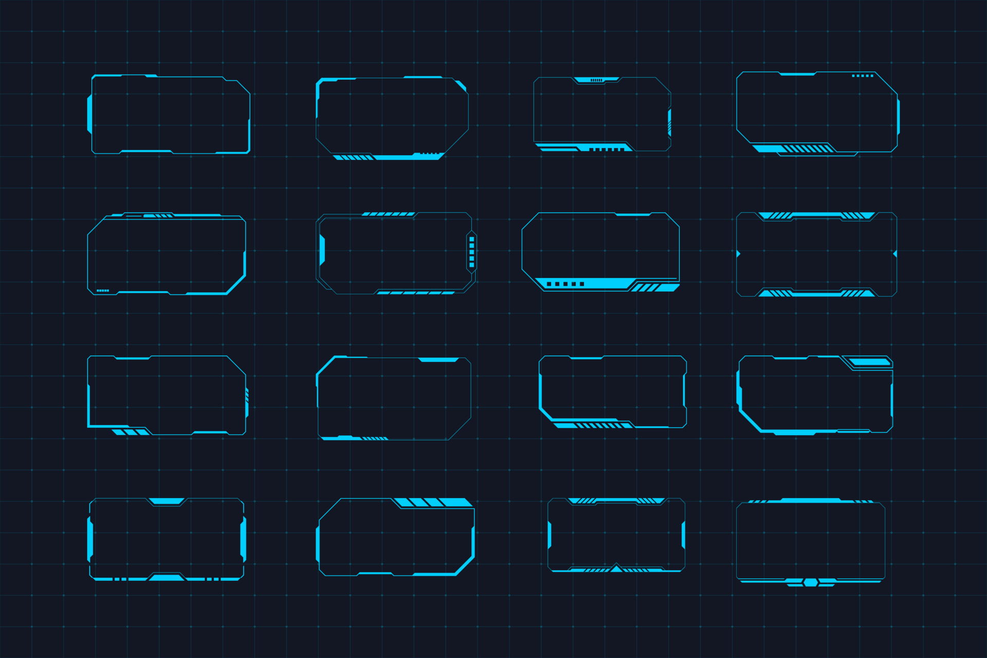 Set of Abstract Tech Border Design 13430202 Vector Art at Vecteezy