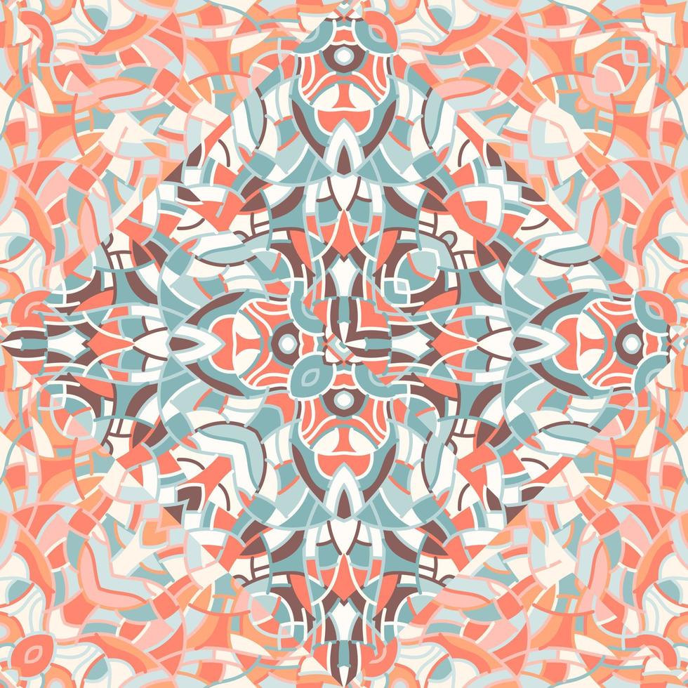 Decorative Linear Kaleidoscope Mosaic Ornament Abstract Shapes