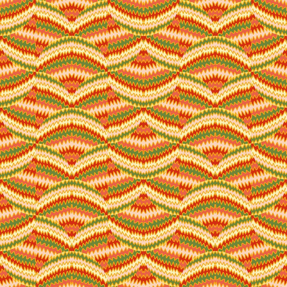 Hand Drawn Zig Zag Lines Mosaic Ornament Abstract Wave Seamless