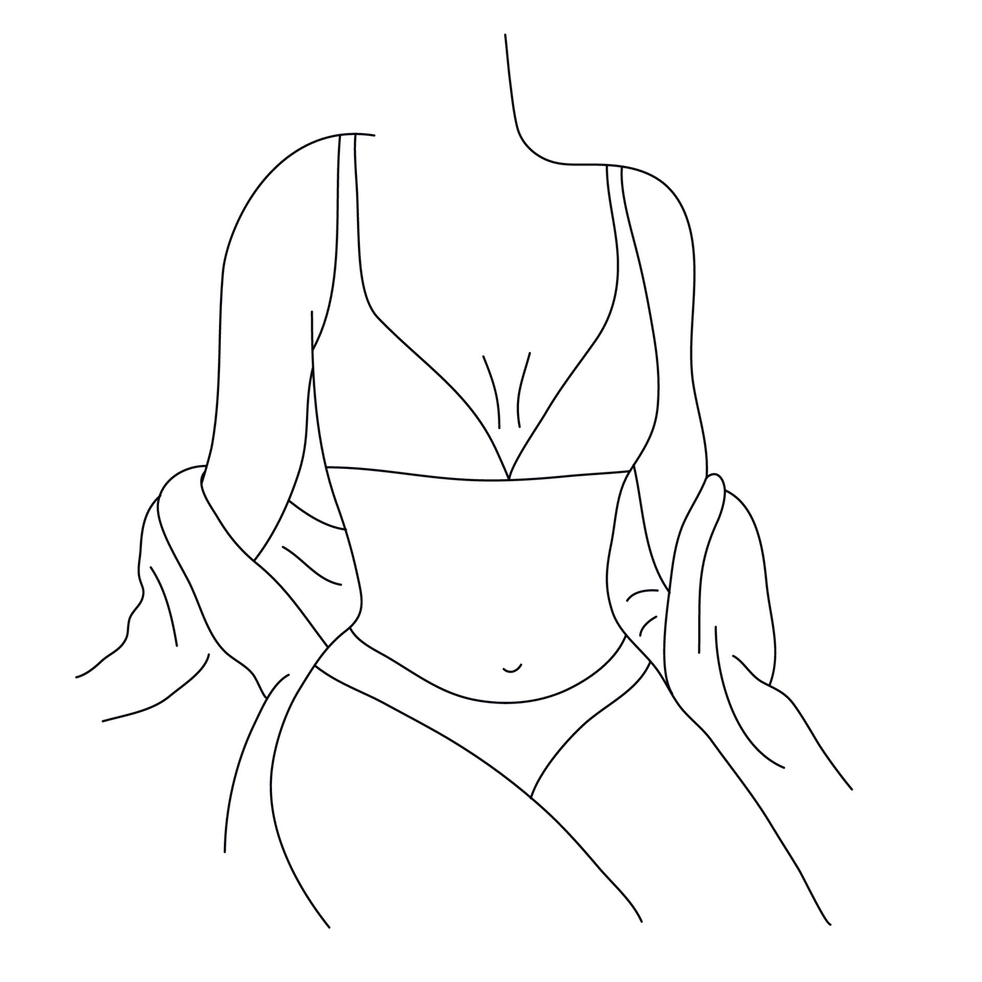 Vector Beautiful Women Body Illustration Minimalist Linear Female