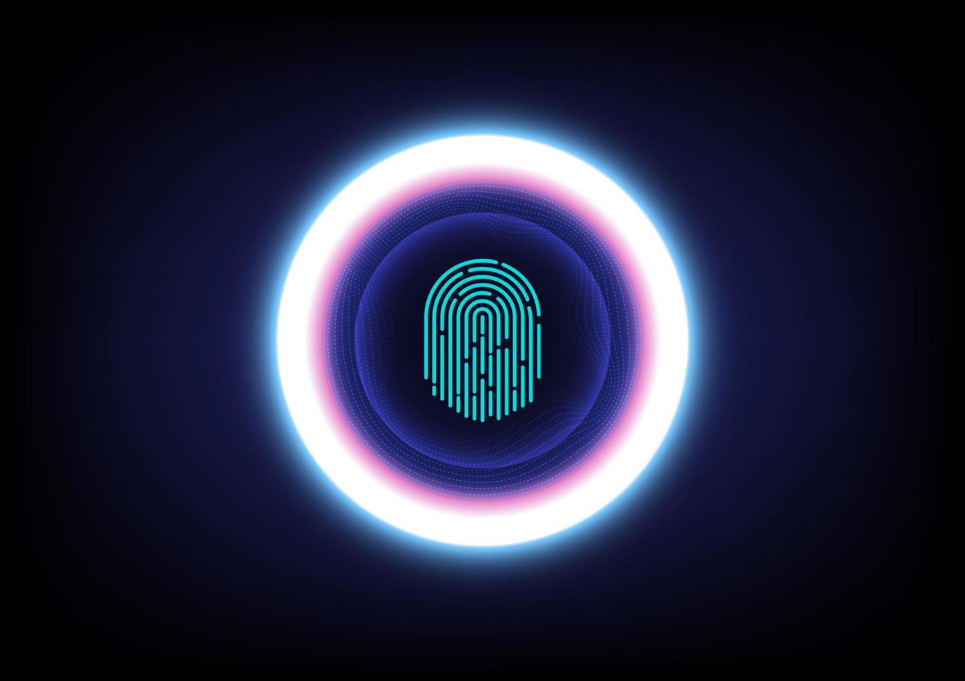 Abstract Circle With Finger Print Scanning Technology Background For