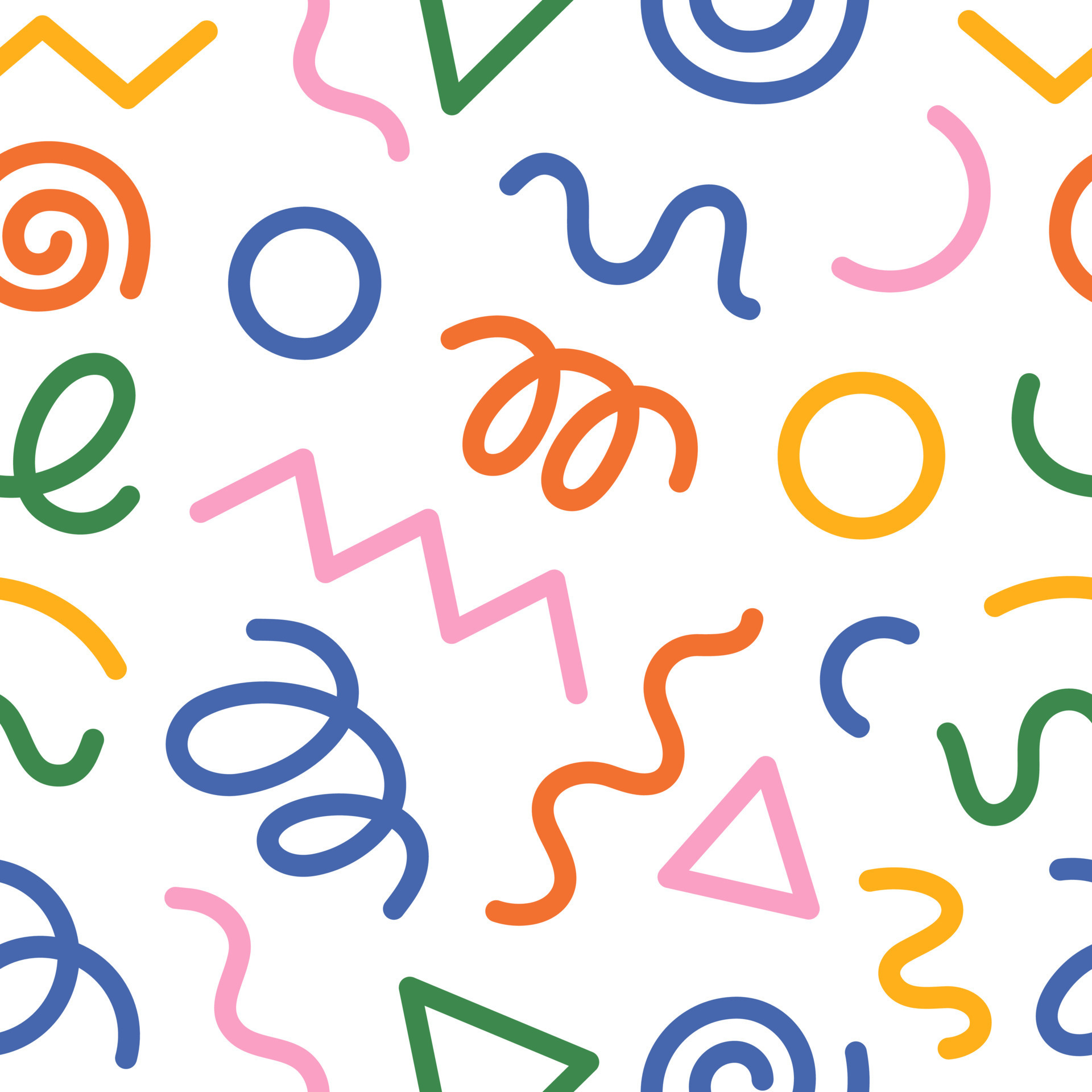 Seamless pattern of funny colorful doodle lines. A creative artistic ... Seamless pattern of funny colorful doodle lines. A creative artistic ...