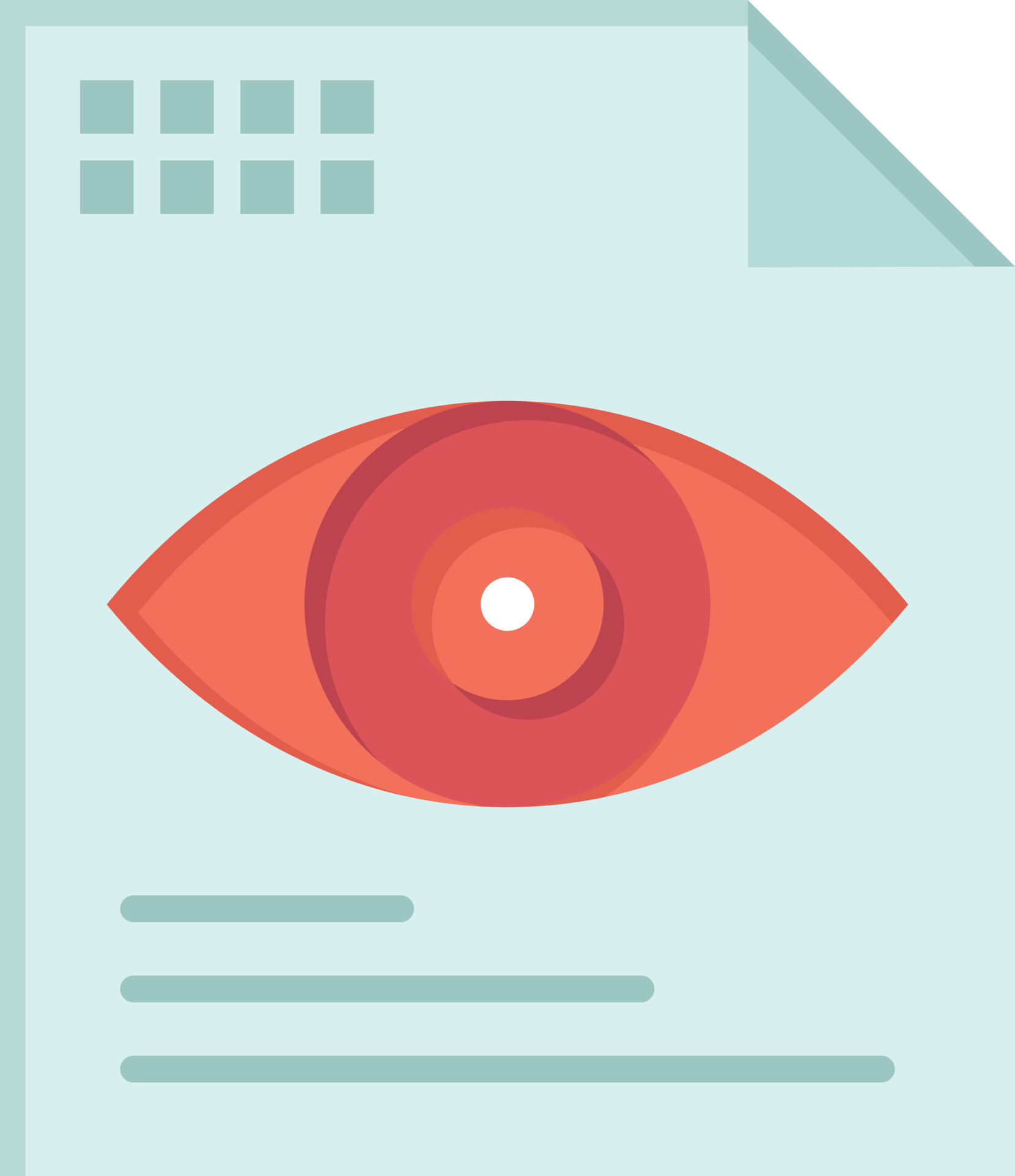 File Text Eye Computing Flat Color Icon Vector Icon Banner Template