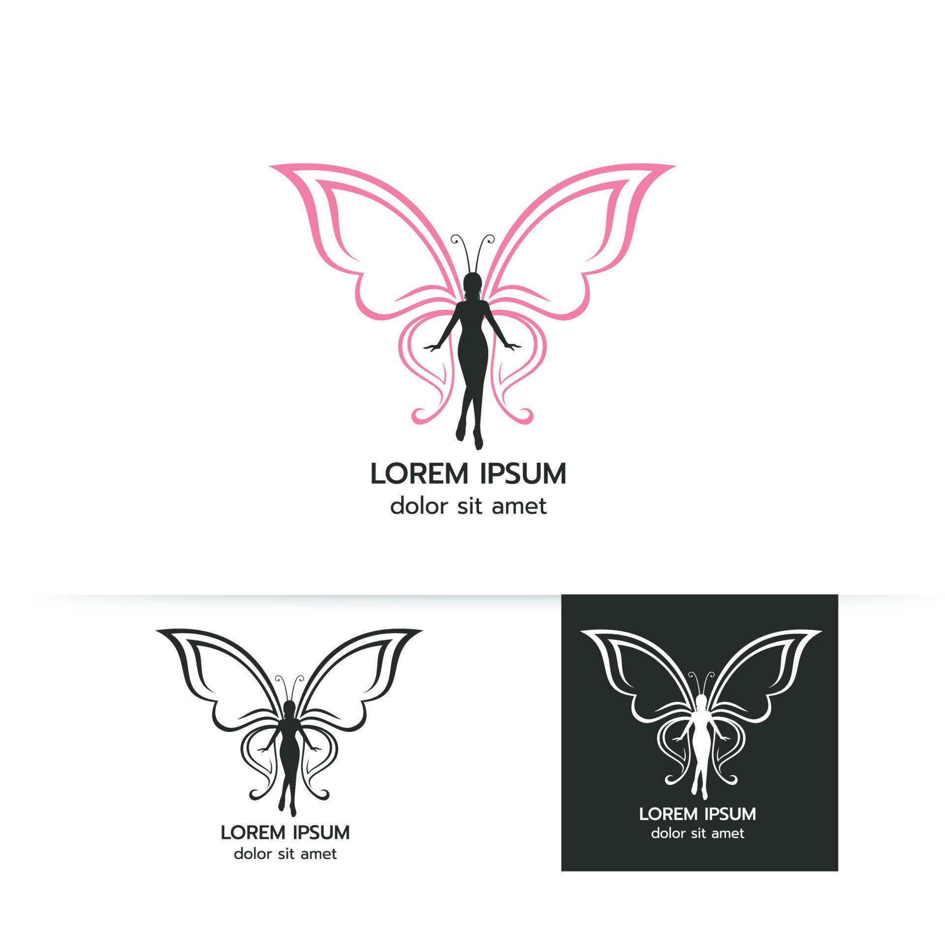 Beauty flying women butterfly logo vector 13431970 Vector Art at Vecteezy