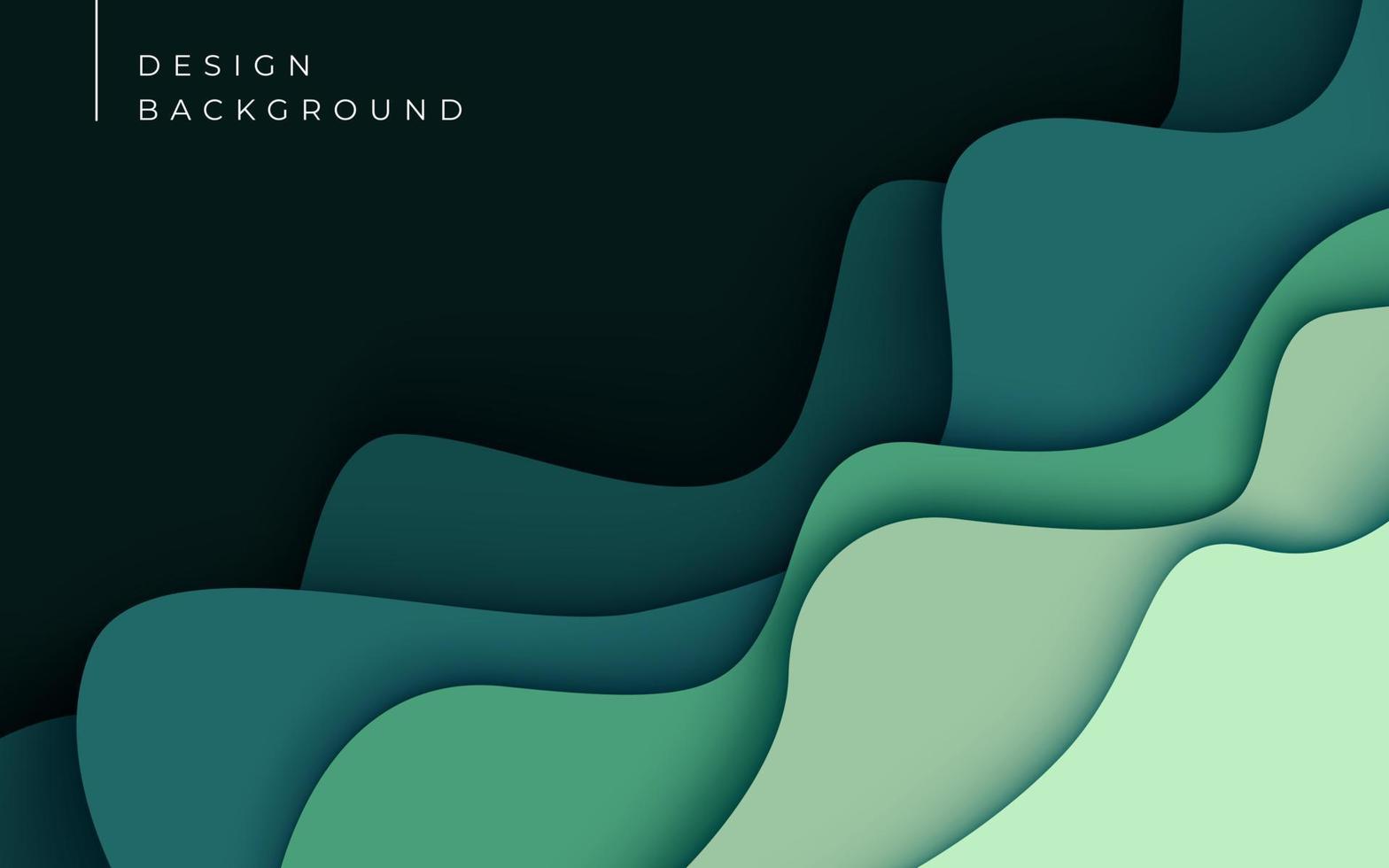 Multi Layers Green Color Texture 3d Papercut Layers In Gradient Vector