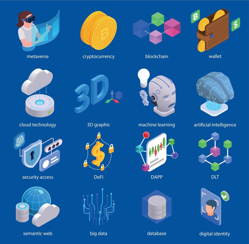 Web 3.0 Technology Isometric Set 13436219 Vector Art at Vecteezy Web 3.0 Technology Isometric Set 13436219 Vector Art at Vecteezy