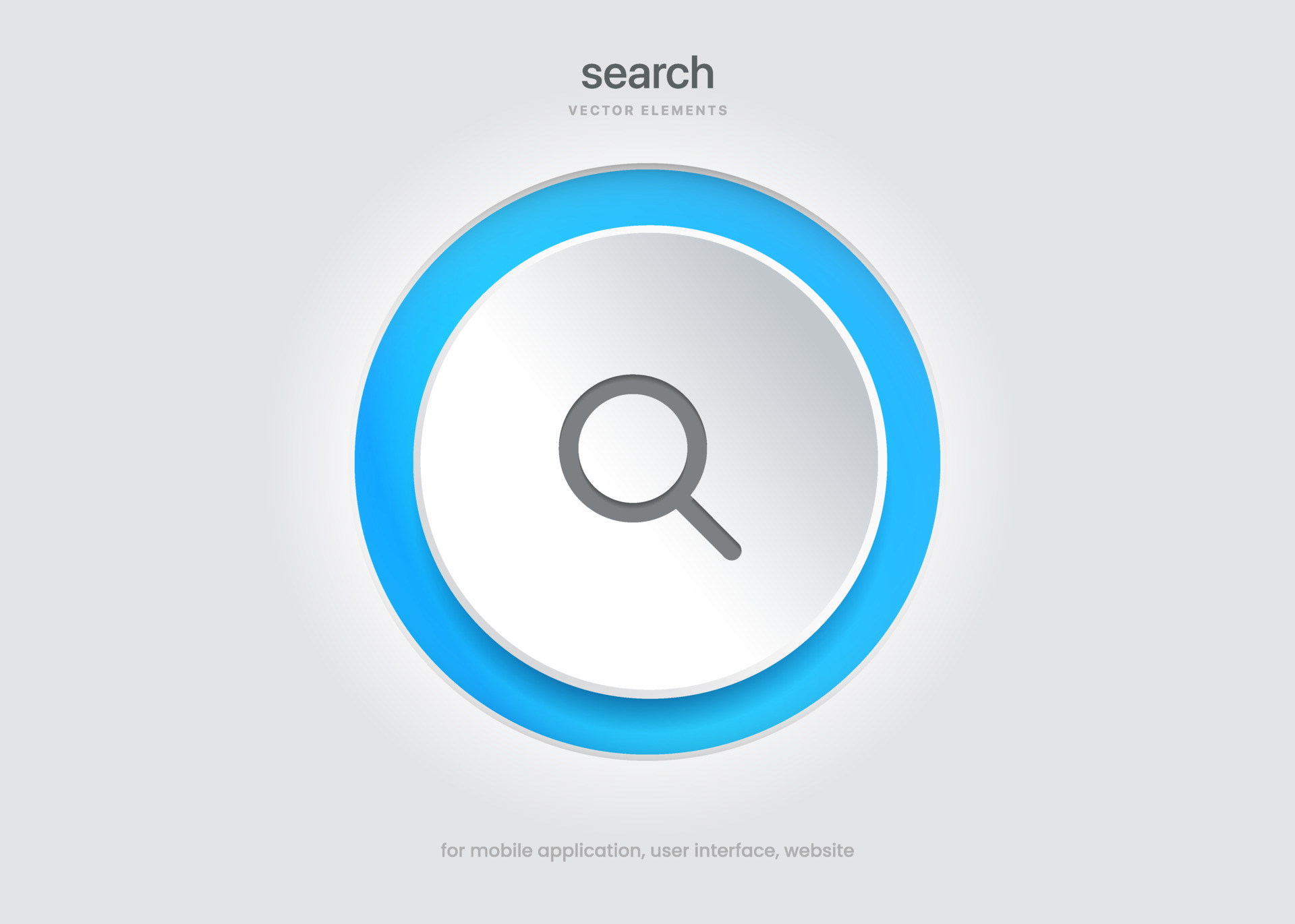 3d search push button search, research, analysis, survey icon for ...