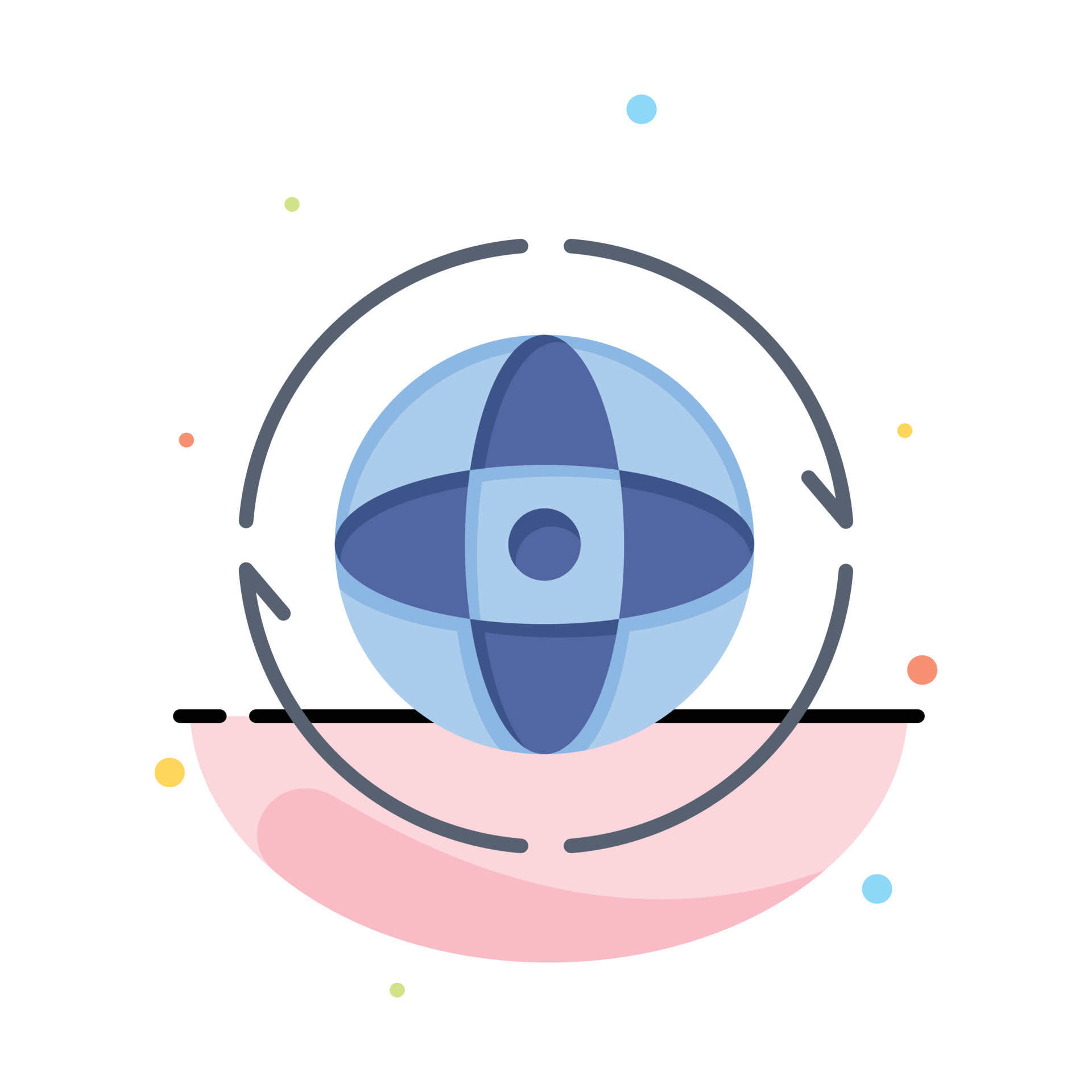 Globe World Earth Atom Connect Abstract Flat Color Icon Template 13436426 Vector Art At Vecteezy