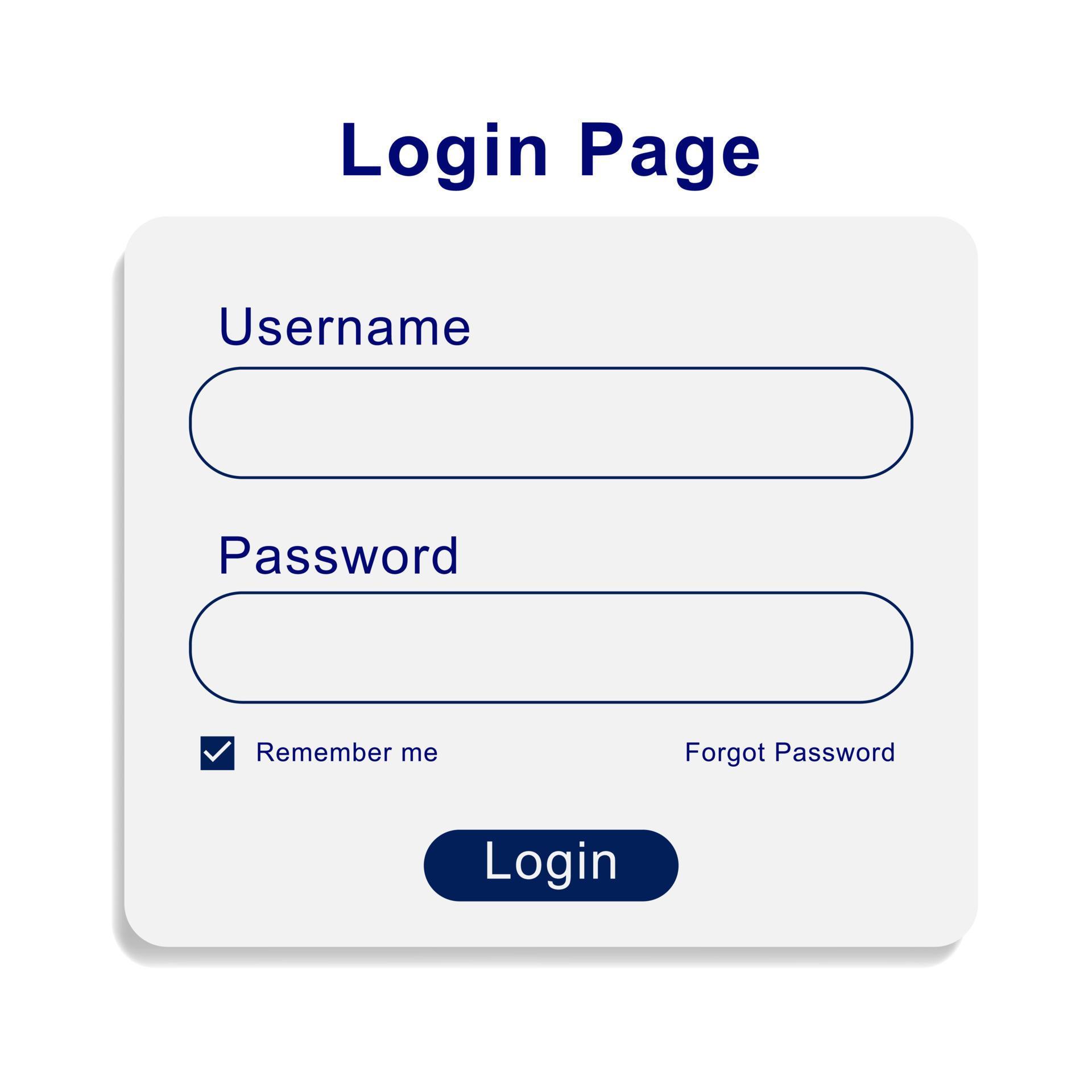 Login form for website and mobile app template. Sign in page, sign in form, login page. Vector ...