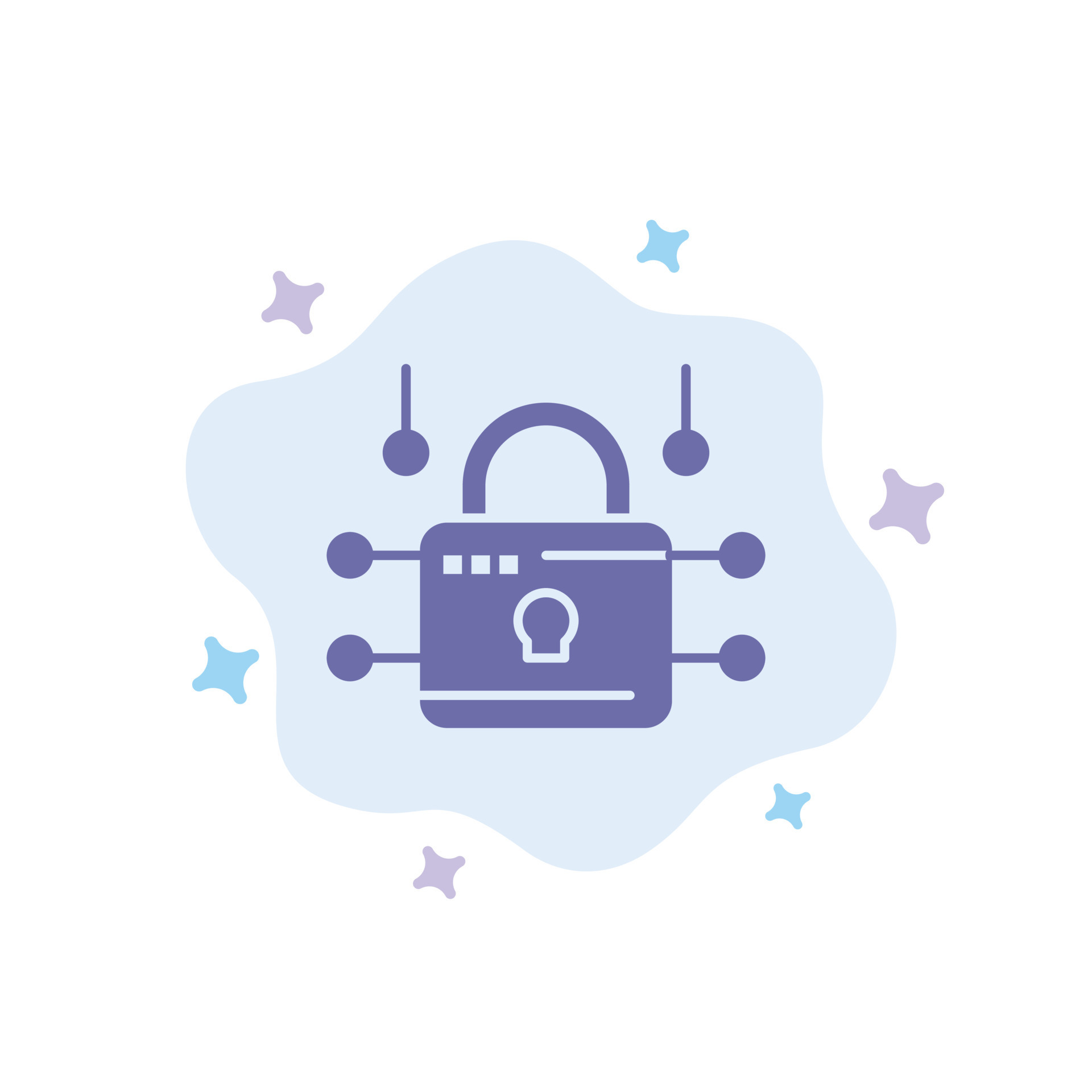 Lock Locked Security Secure Blue Icon On Abstract Cloud Background