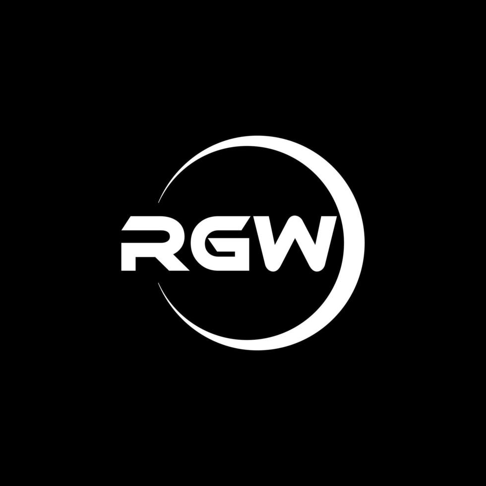 RGW letter logo design in illustration. Vector logo, calligraphy ...