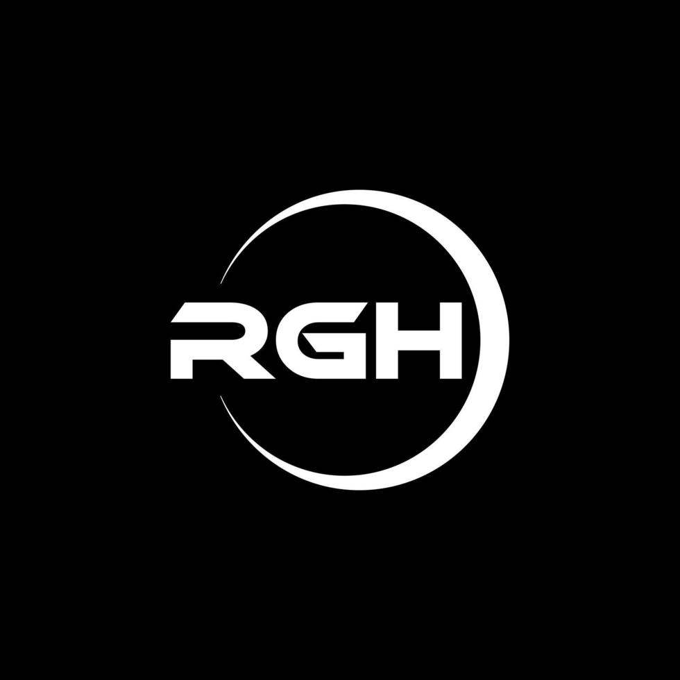RGH letter logo design in illustration. Vector logo, calligraphy designs for logo, Poster ...
