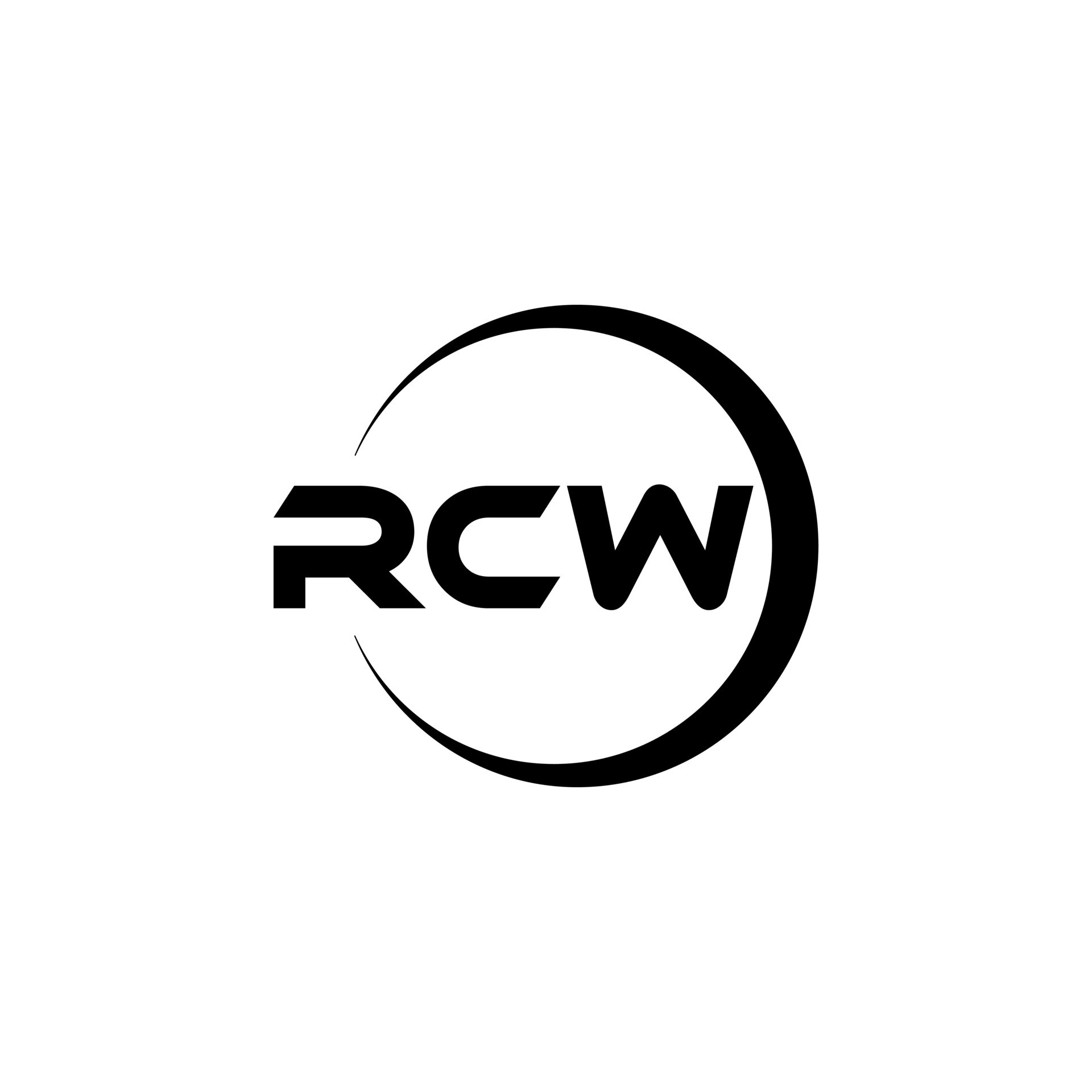 diseño de logotipo de letra rcw en ilustración. logotipo vectorial, diseños de caligrafía para ...