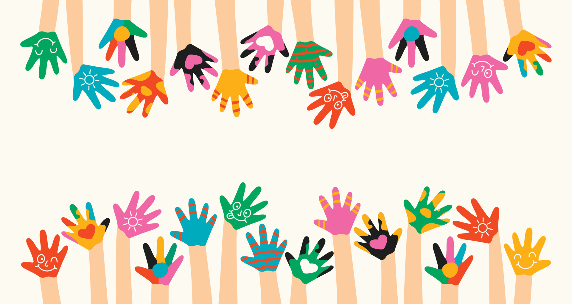 Colorful Painted Hands Of Little Children 13439163 Vector Art at Vecteezy