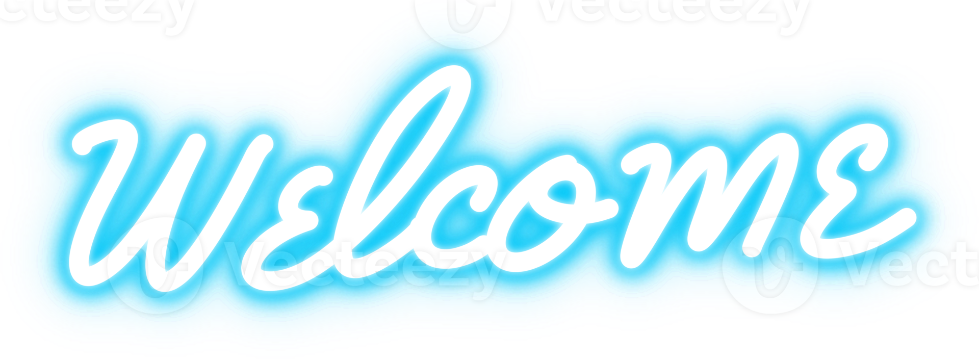 Welcome Text In Neon Light For Design Element Green Bulb Neon Light Isolated Background