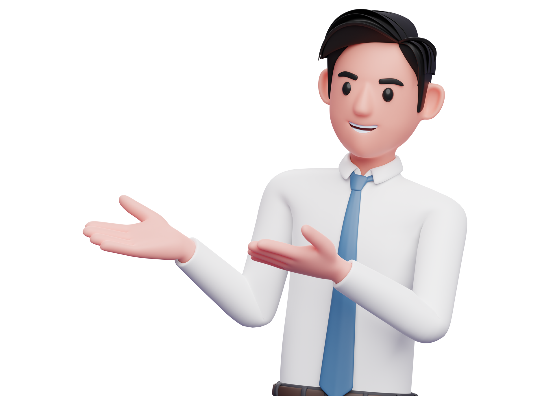 businessman in white shirt open both hands pose, 3d illustration of a ... businessman in white shirt open both hands pose, 3d illustration of a ...