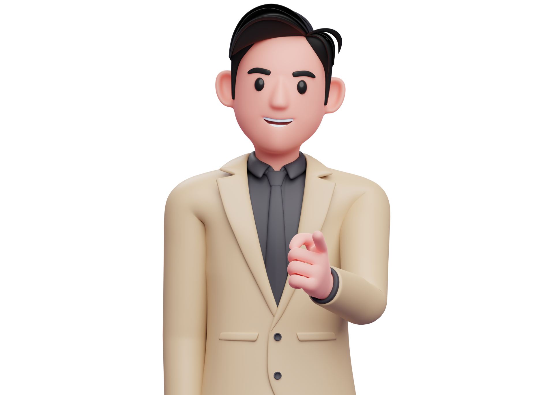 handsome man in brown suit Pointing to the camera, 3D illustration of ... handsome man in brown suit Pointing to the camera, 3D illustration of ...