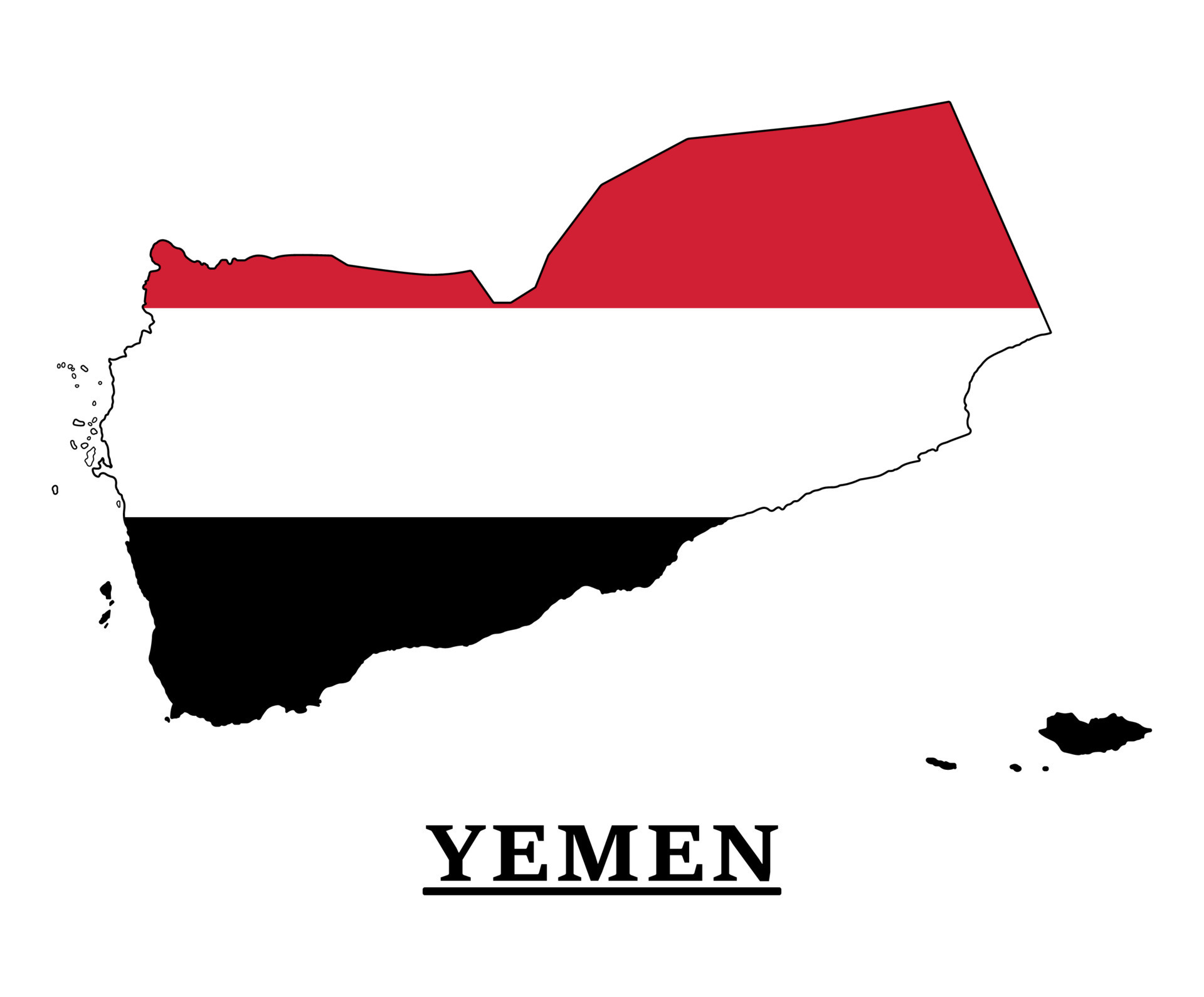 Yemen National Flag Map Design Illustration Of Yemen Country Flag