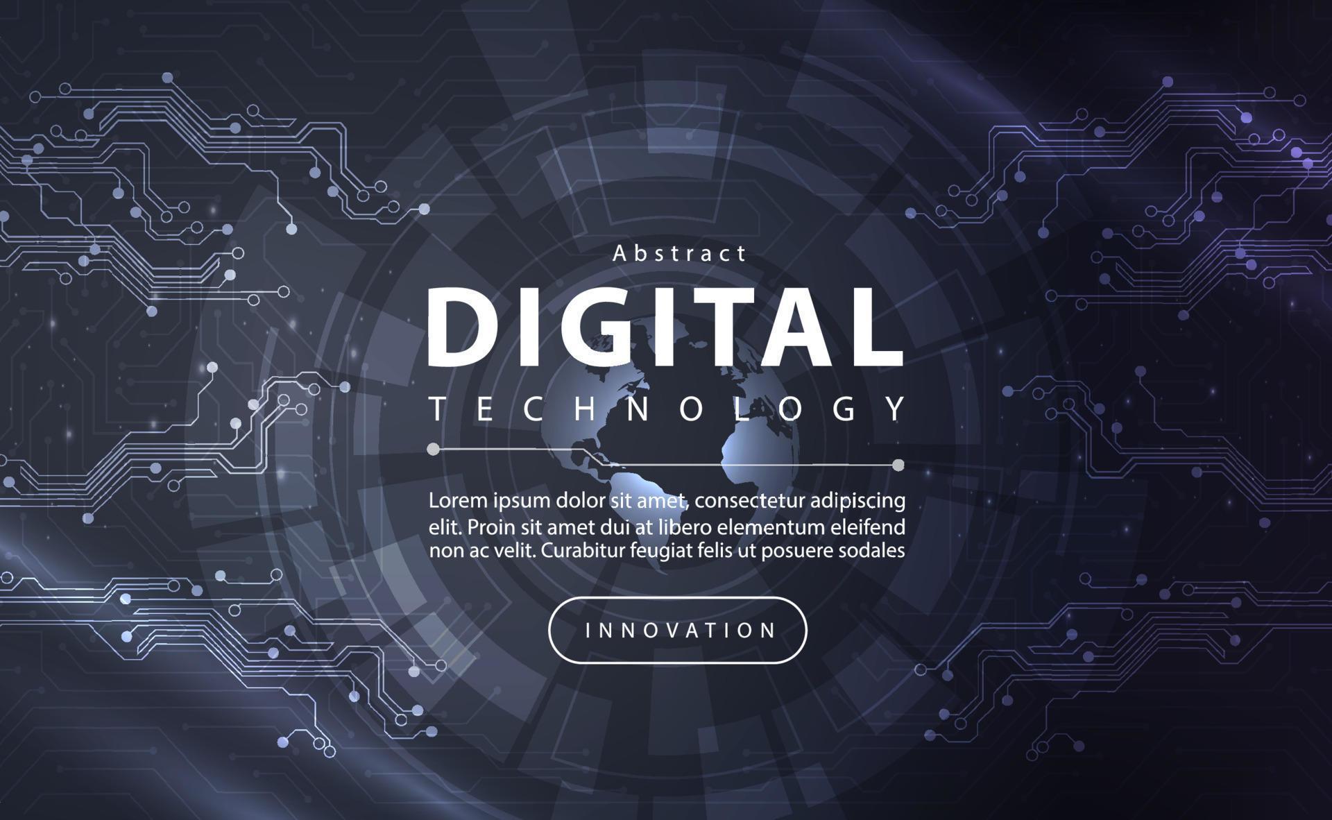 Digital Technology Banner Black White Background Concept Dark Technology Light Effect Abstract