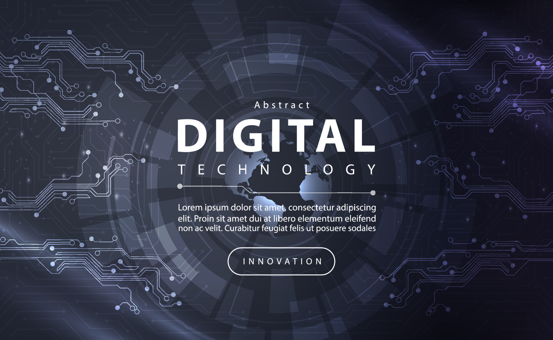 Digital Technology Banner Black White Background Concept Dark Technology Light Effect Abstract