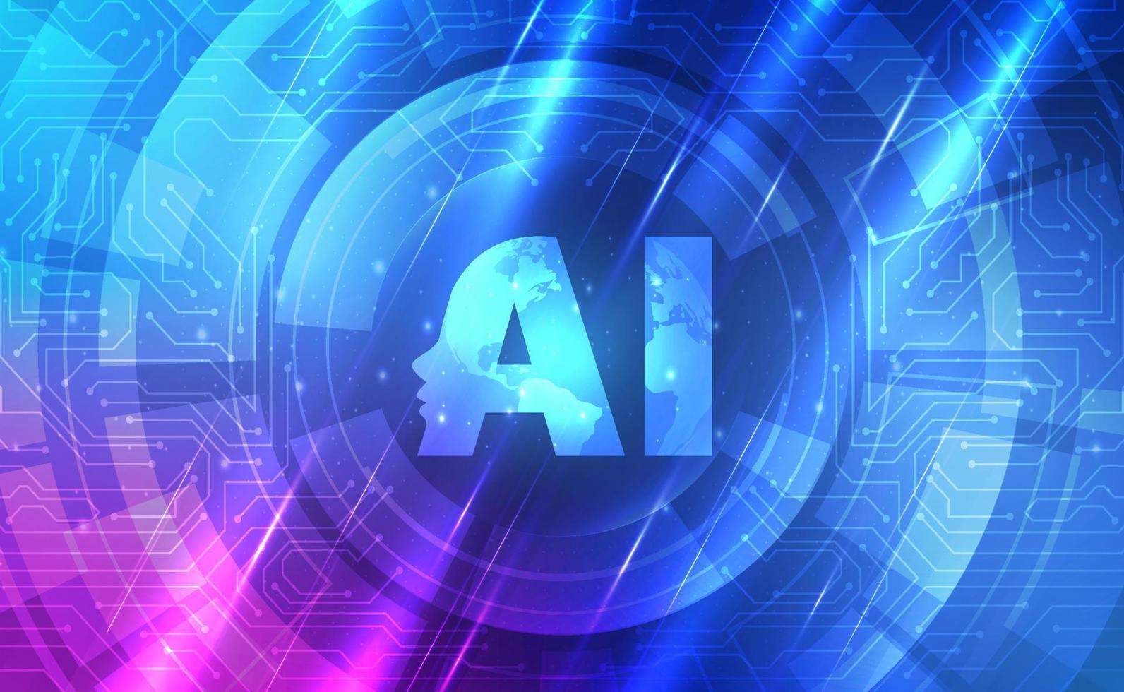 AI Artificial intelligence abstract background concept, Digital ...