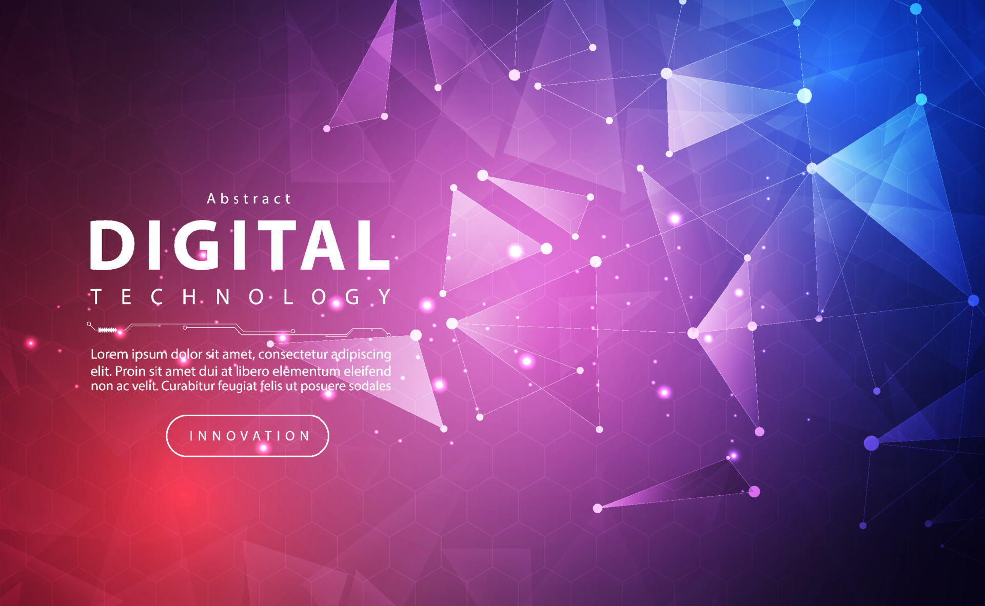 Digital Technology Circuits Blue Red Gradient Background Ai Big Data Iot Cyber Cloud Security