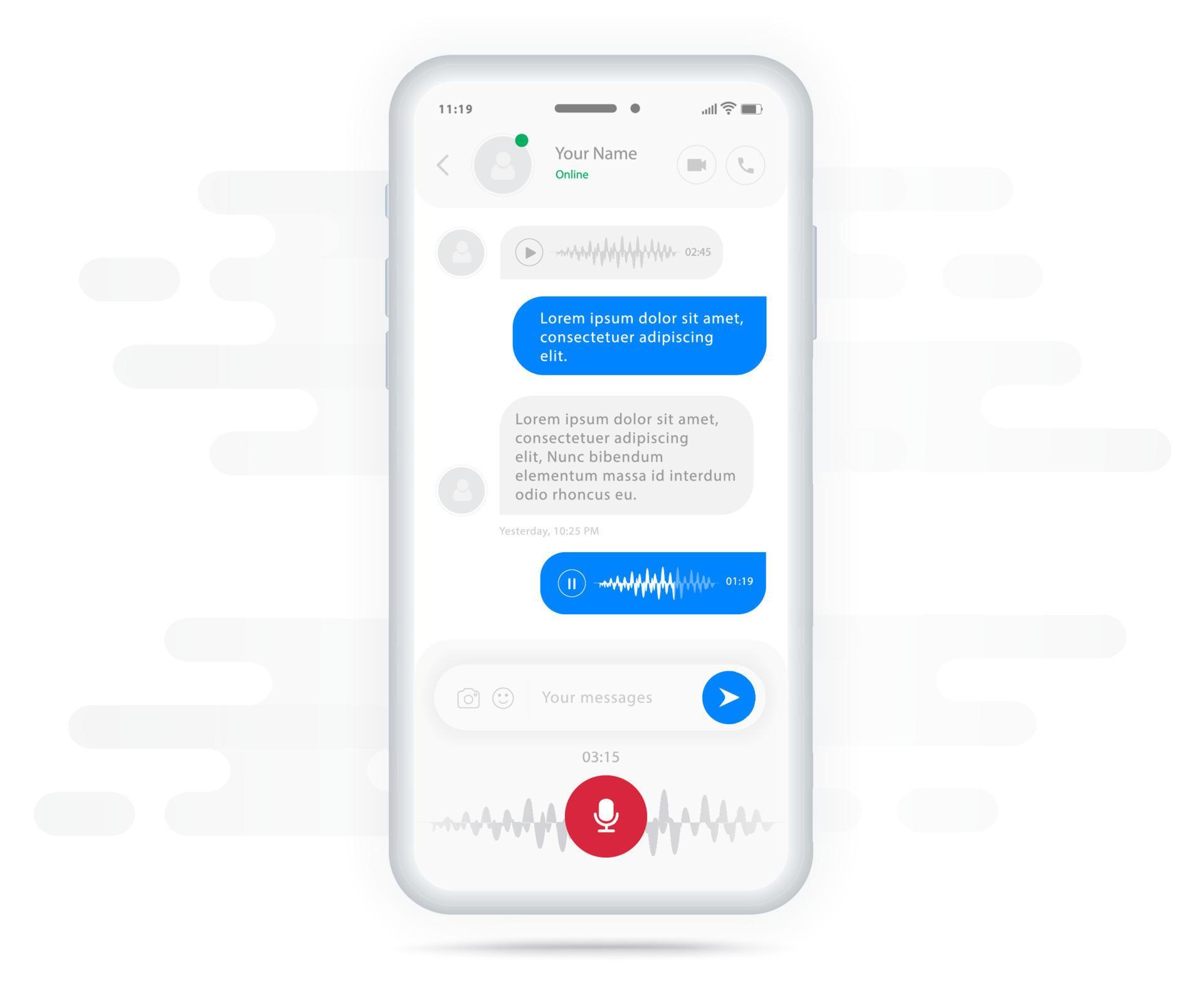Chat UI Application design concept, Social network messenger ...
