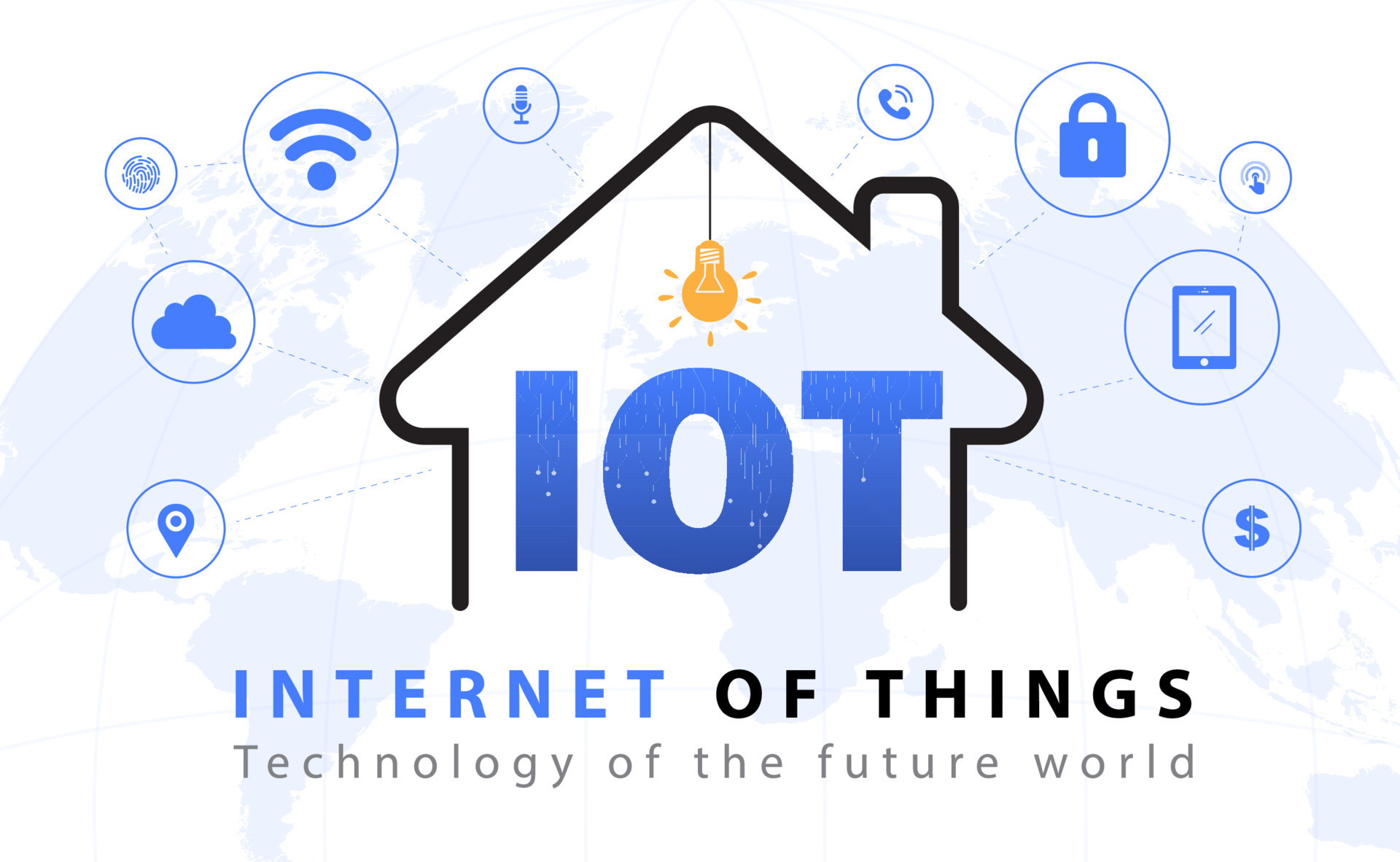 Iot Internet Of Things Abstract Background Concept Digital Technology Banner Pink Blue Iot