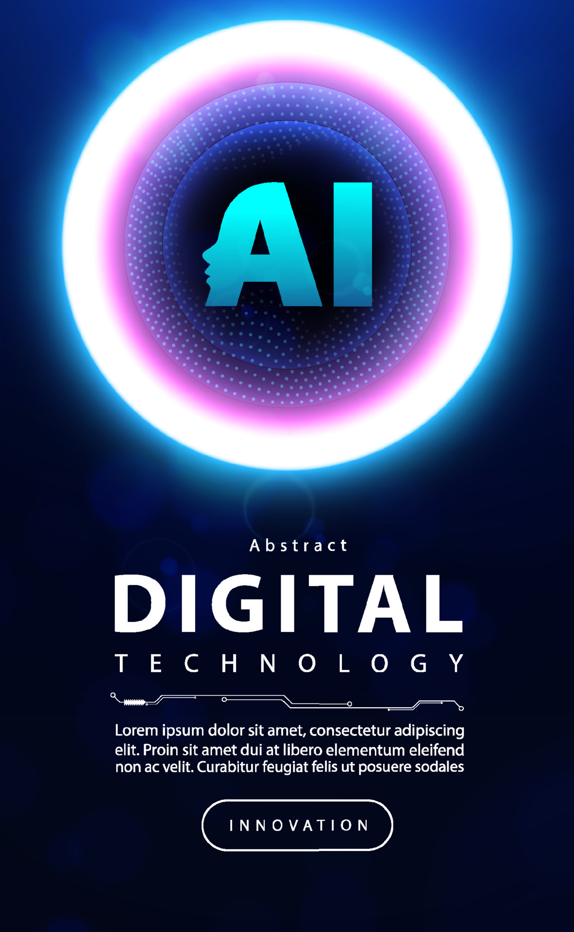 AI Artificial intelligence, Digital big data technology blue background ...