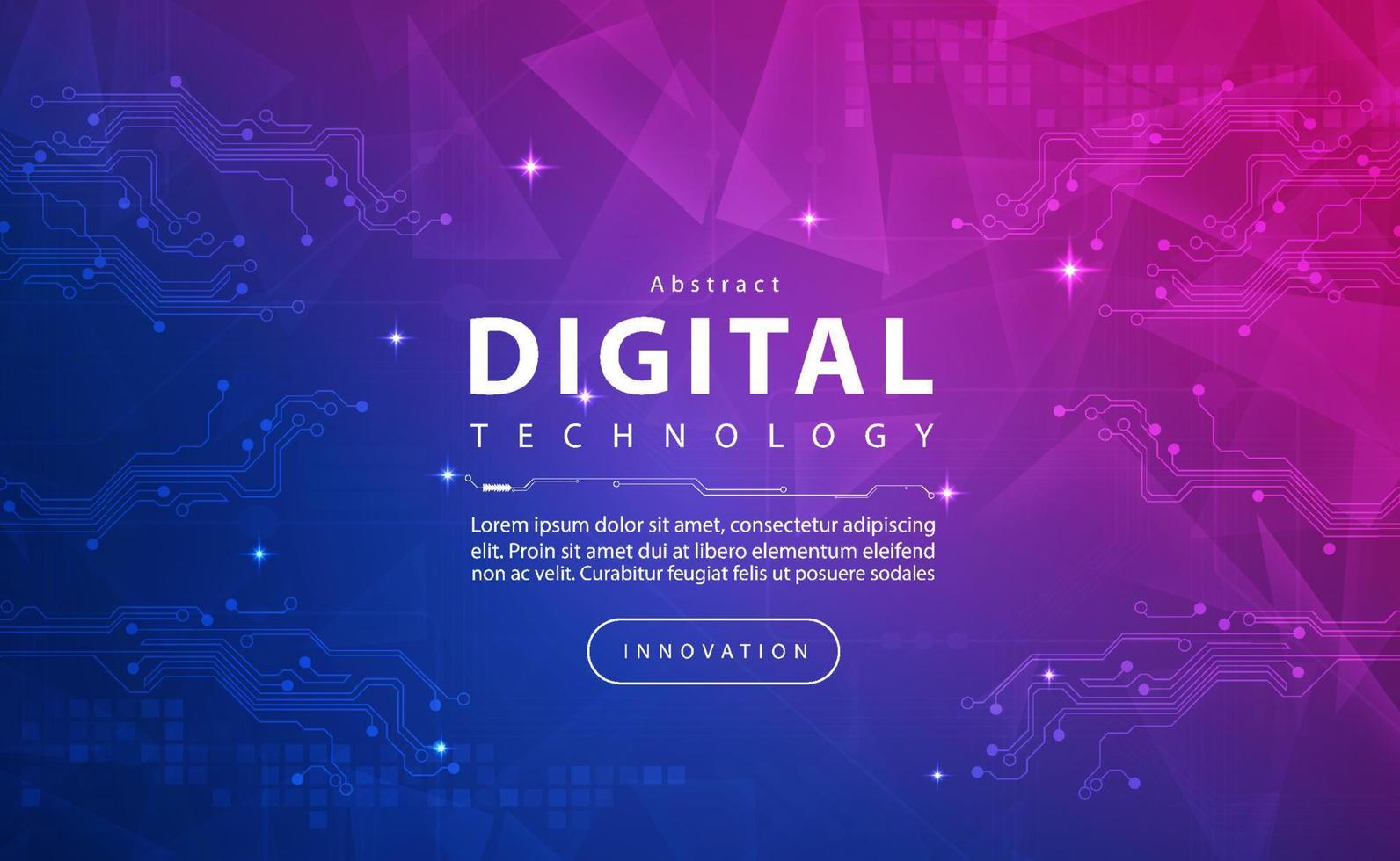 Digital technology banner blue pink background concept, cyber security technology, abstract ...