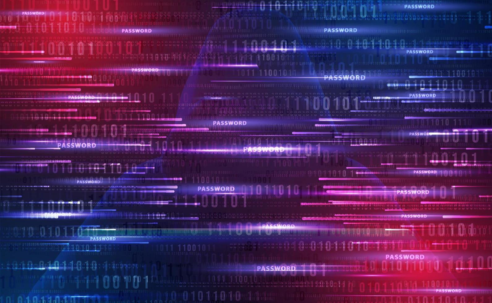 Hacker data security technology blue background, data secure theft, crime hack digital tech ...