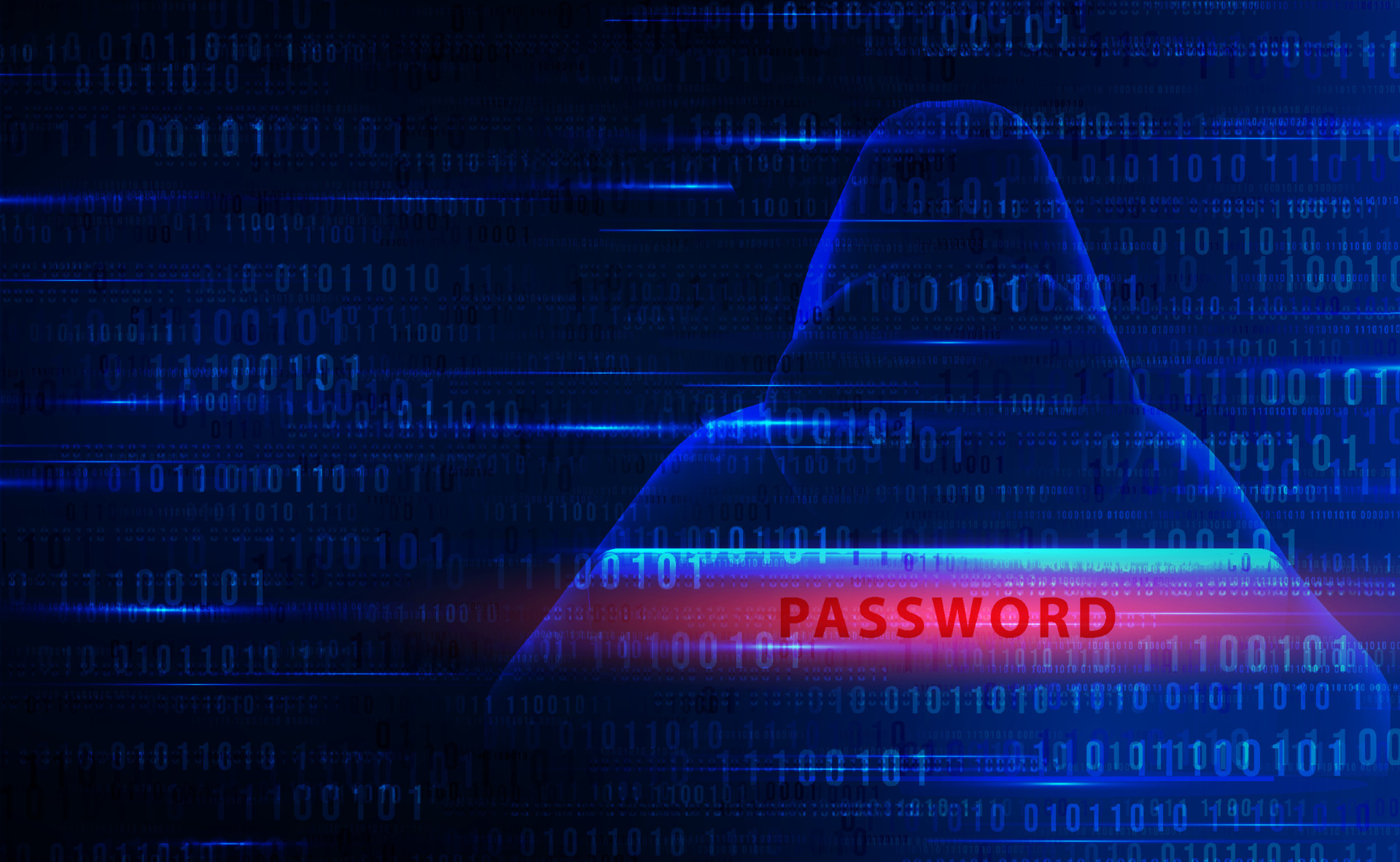 Hacker Data Security Technology Blue Background Data Secure Theft
