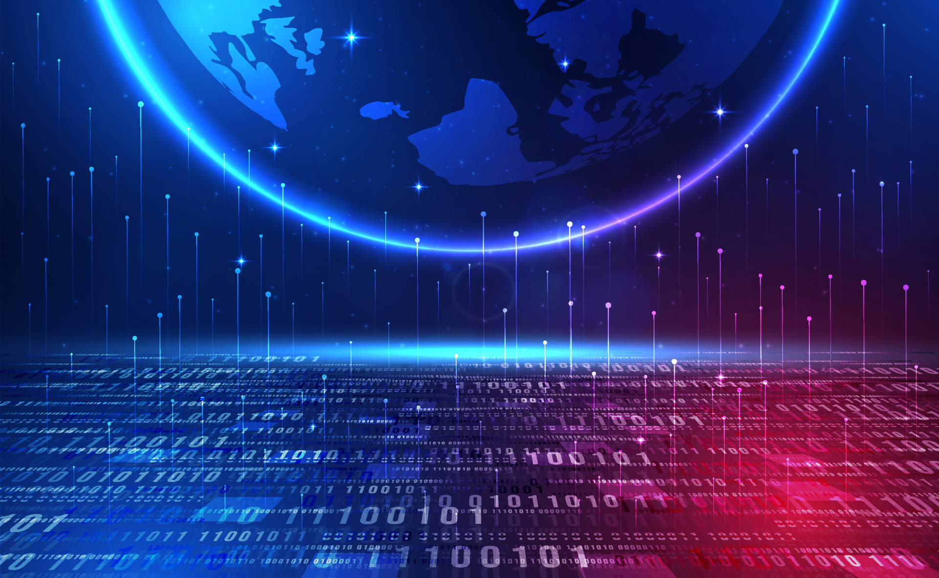 Digital Ai Big Data Technology Futuristic Blue Background Cyber Cloud Security Abstract Iot