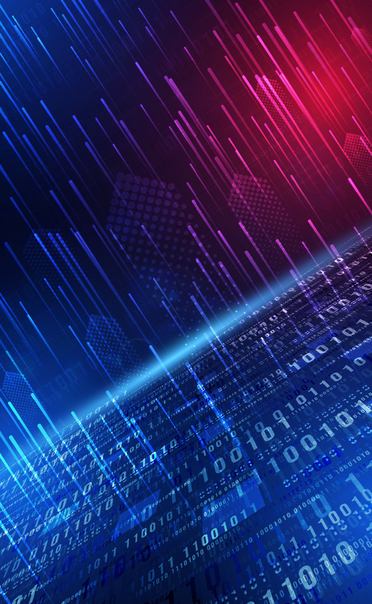 Digital Technology Binary Code Blue Background Matrix Cyber Technology Security Abstract