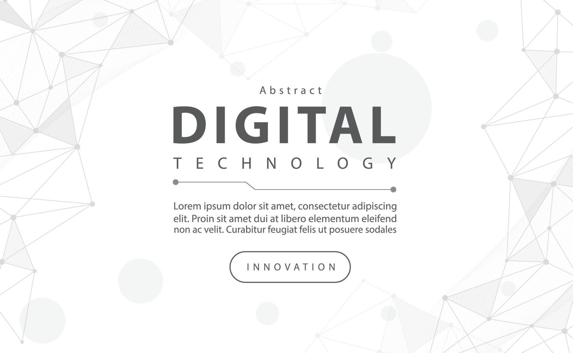 Digital technology banner black and white background concept with ...
