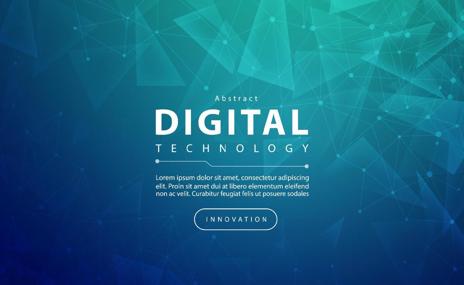 Digital technology banner green blue background concept with technology ...