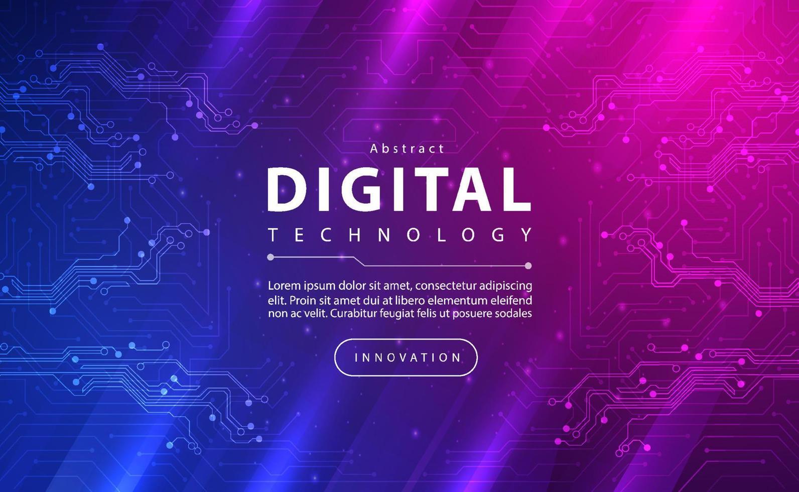 Digital technology banner pink blue background concept with technology ...