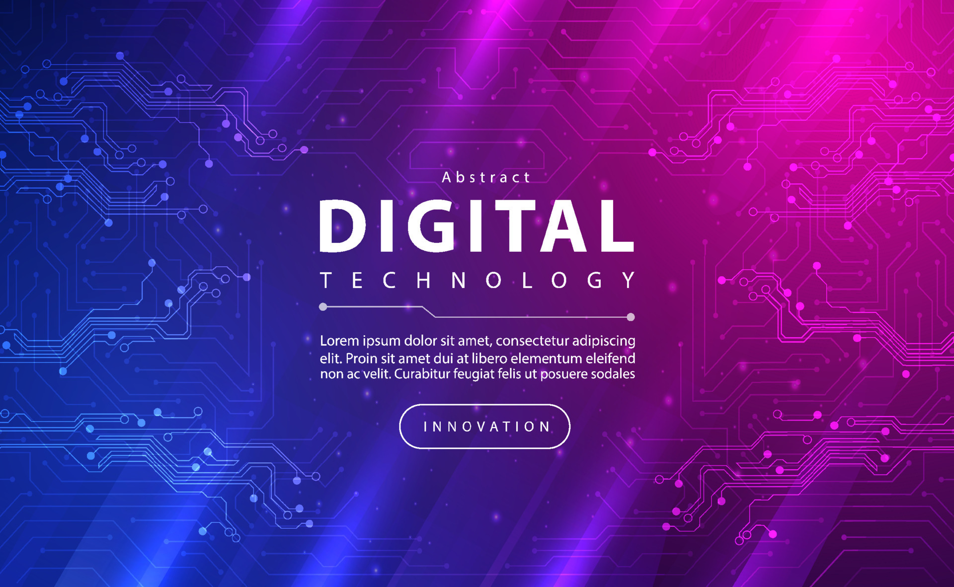 Digital technology banner pink blue background concept with technology ...