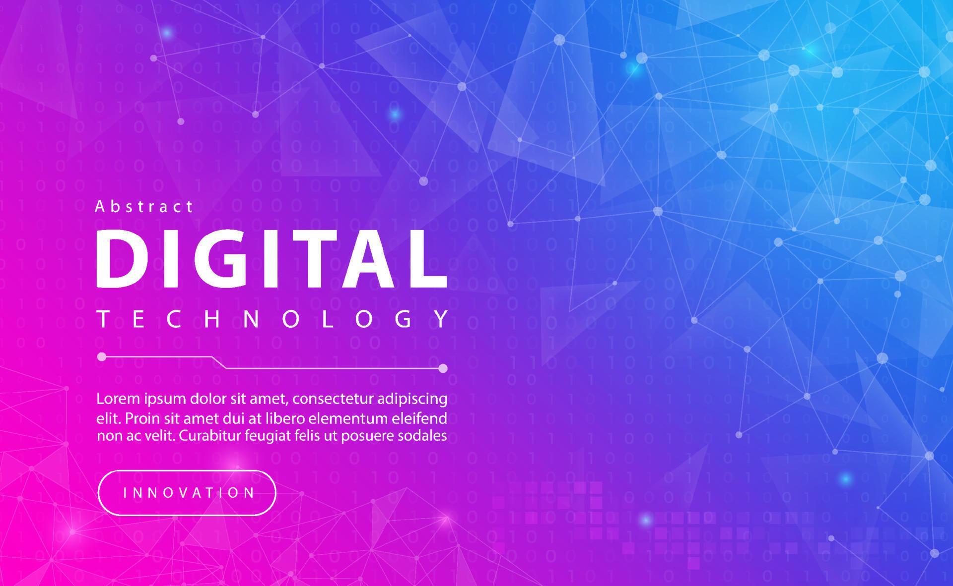 Digital technology banner pink blue background concept with technology ...