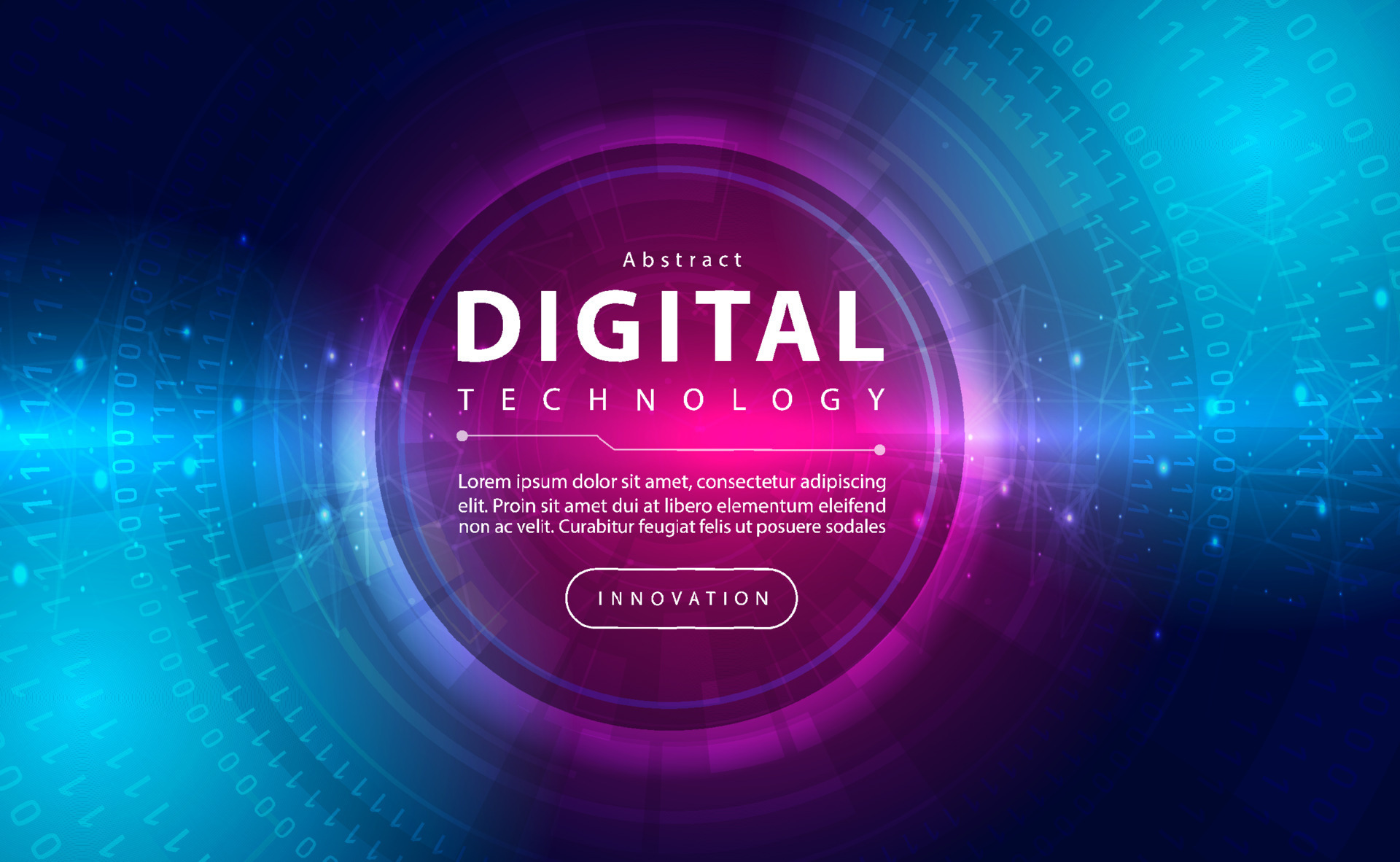 Digital technology security banner pink blue background concept, binary ...