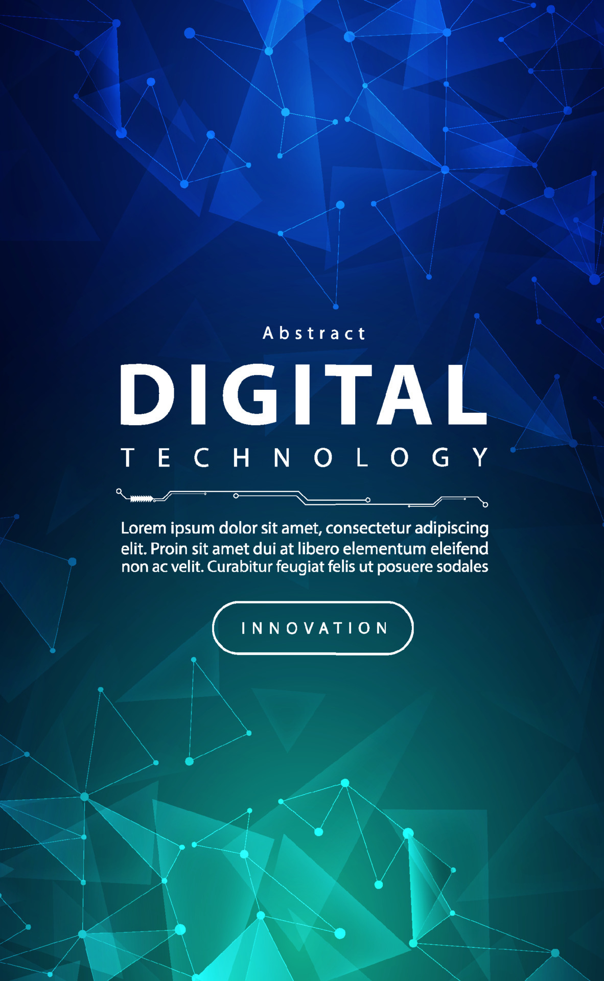 Digital technology banner green blue background concept with technology ...