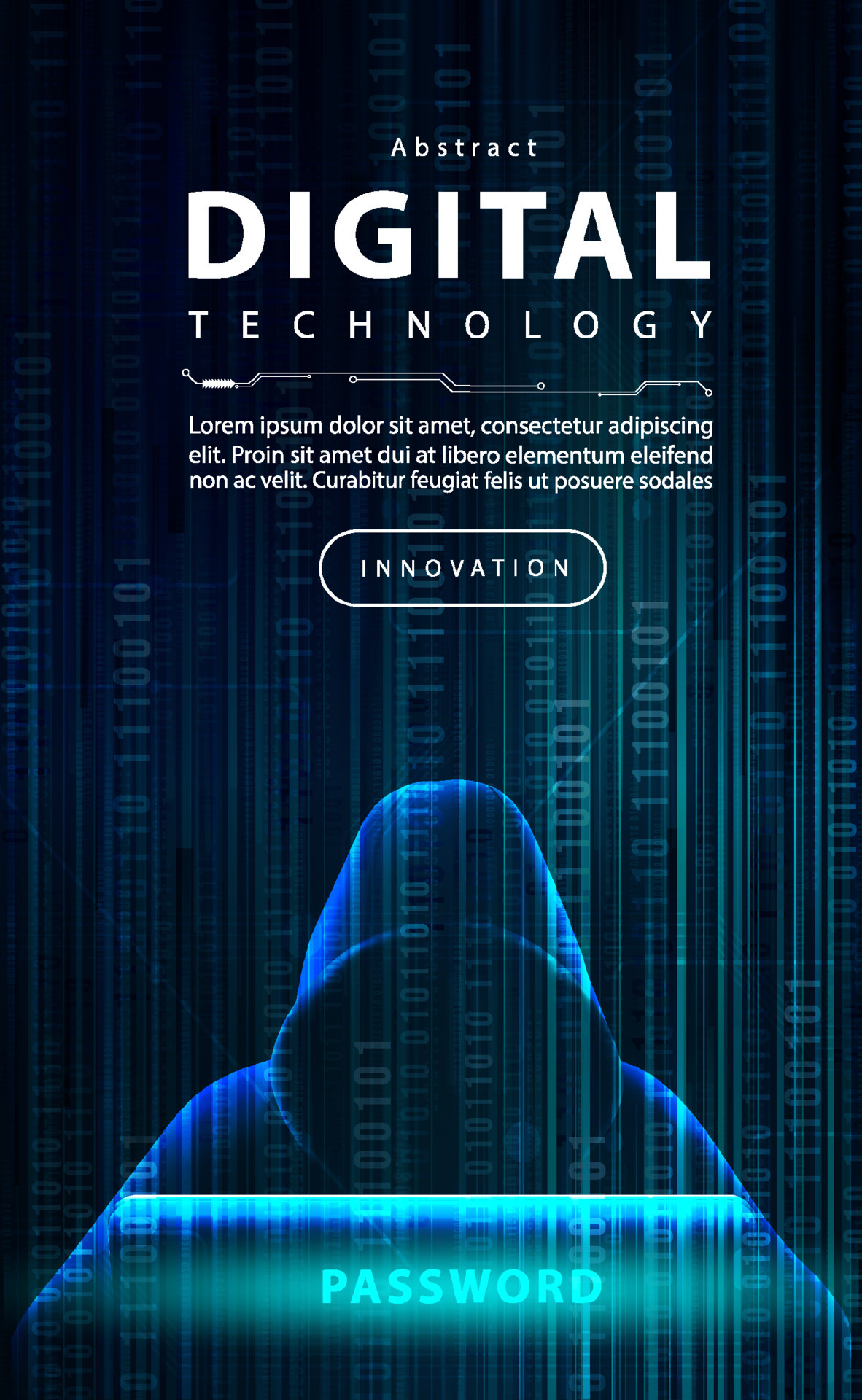 Hacker Data Security Technology Blue Background Data Secure Theft