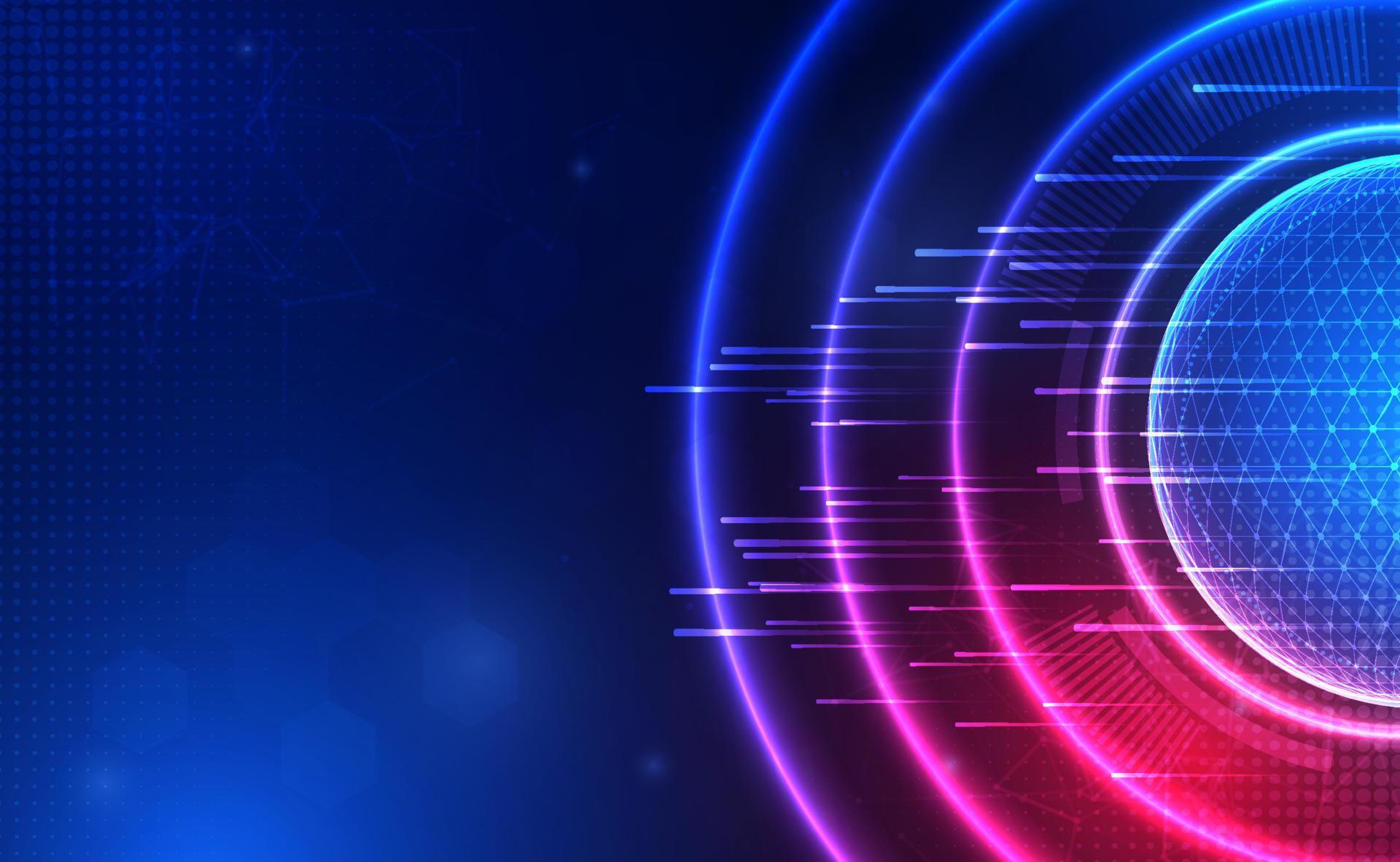 Digital Ai big data technology futuristic blue background, cyber cloud ...