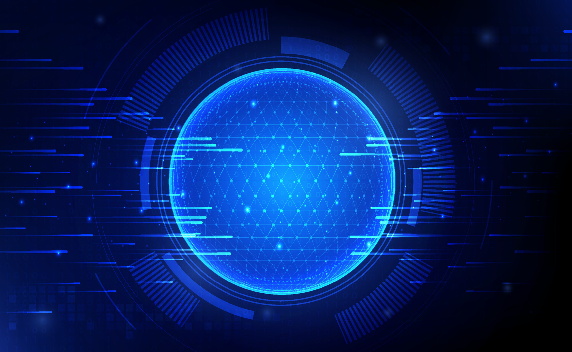 Digital Ai Big Data Technology Futuristic Blue Background Cyber Cloud Security Abstract Space