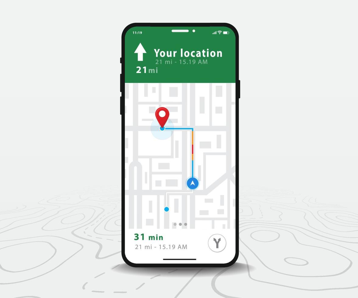 Map Gps Navigation App Ux Ui Concept Mobile Map Application