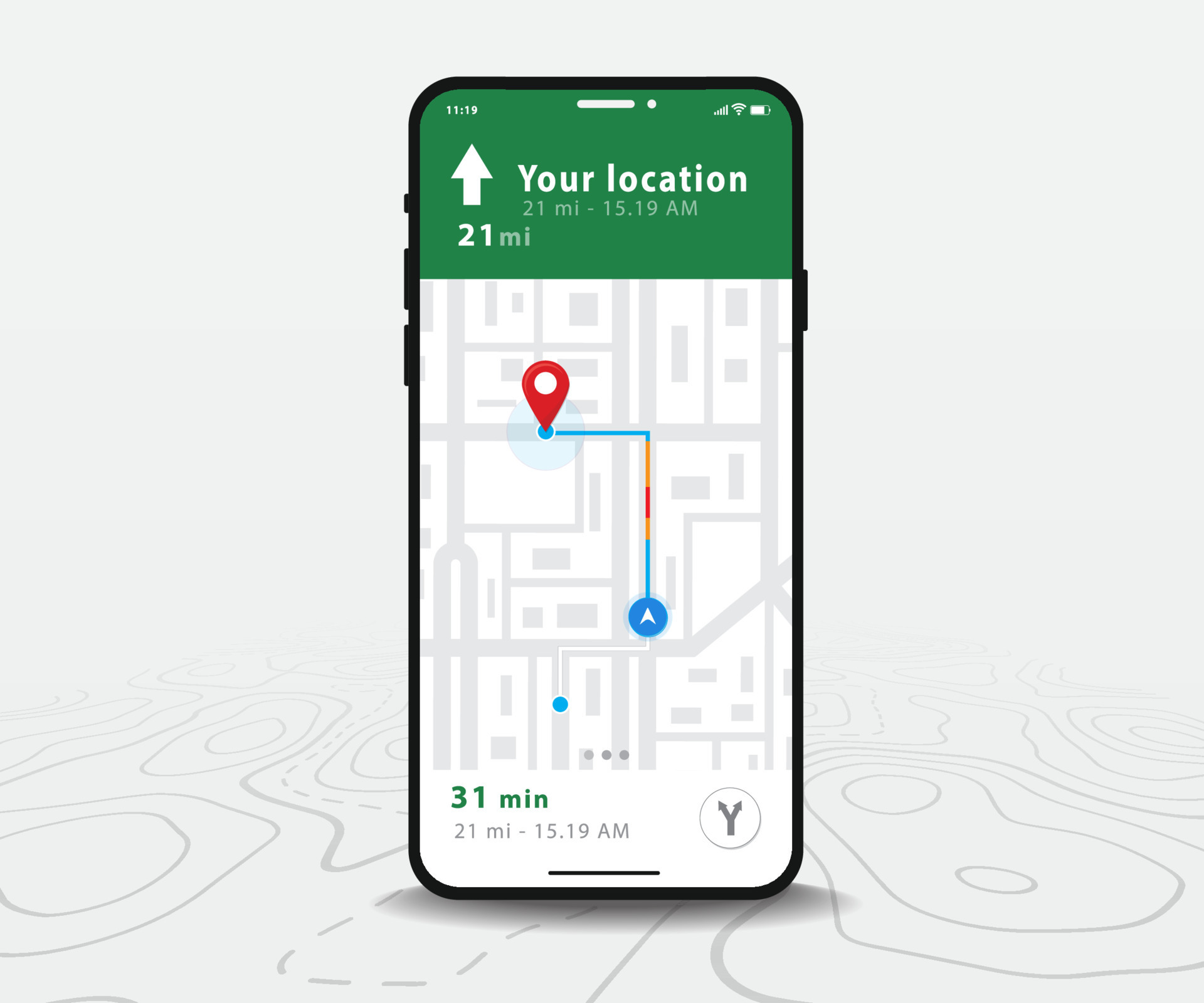 Map GPS navigation app ux ui concept, Mobile map application, Smartphone App search map ...